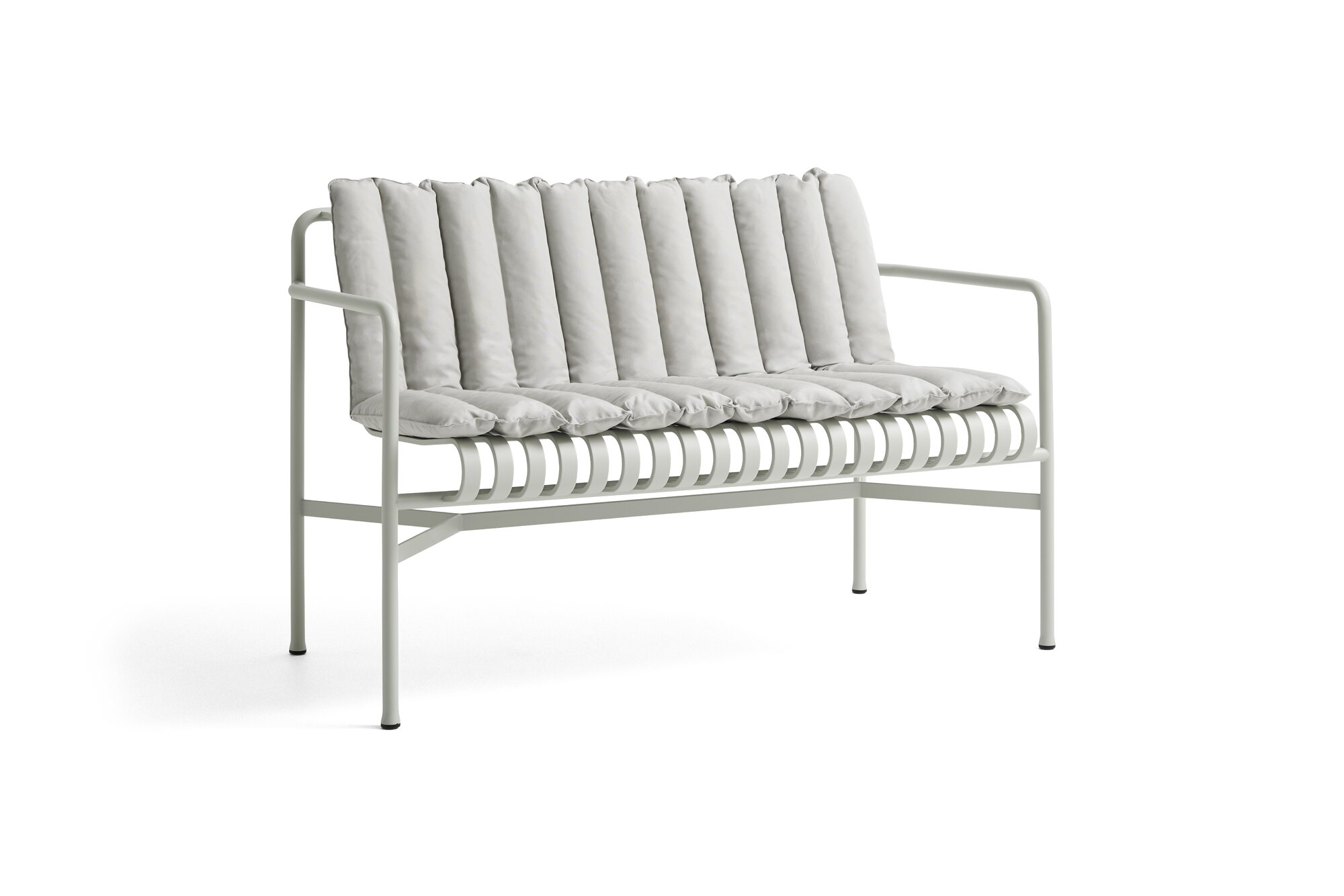 HAY Palissade Soft quilted cushion for dining bench, sky grey | Finnish ...