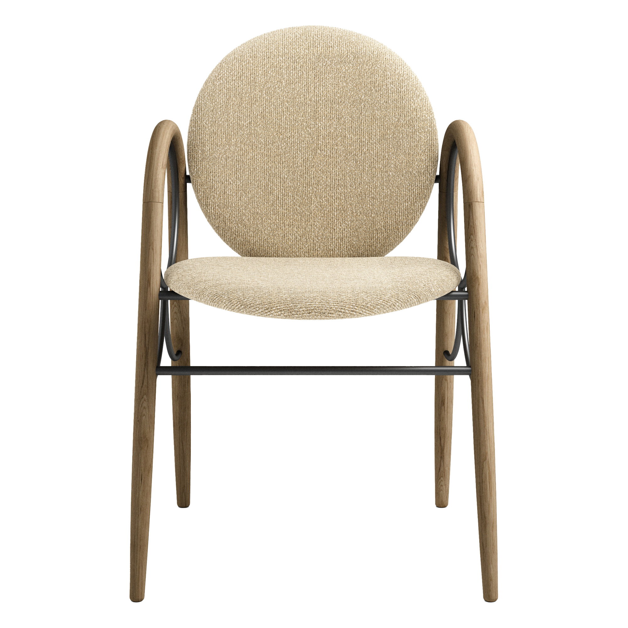 Brdr. Krüger Arkade dining chair, oiled oak - brass - Moss cream ...