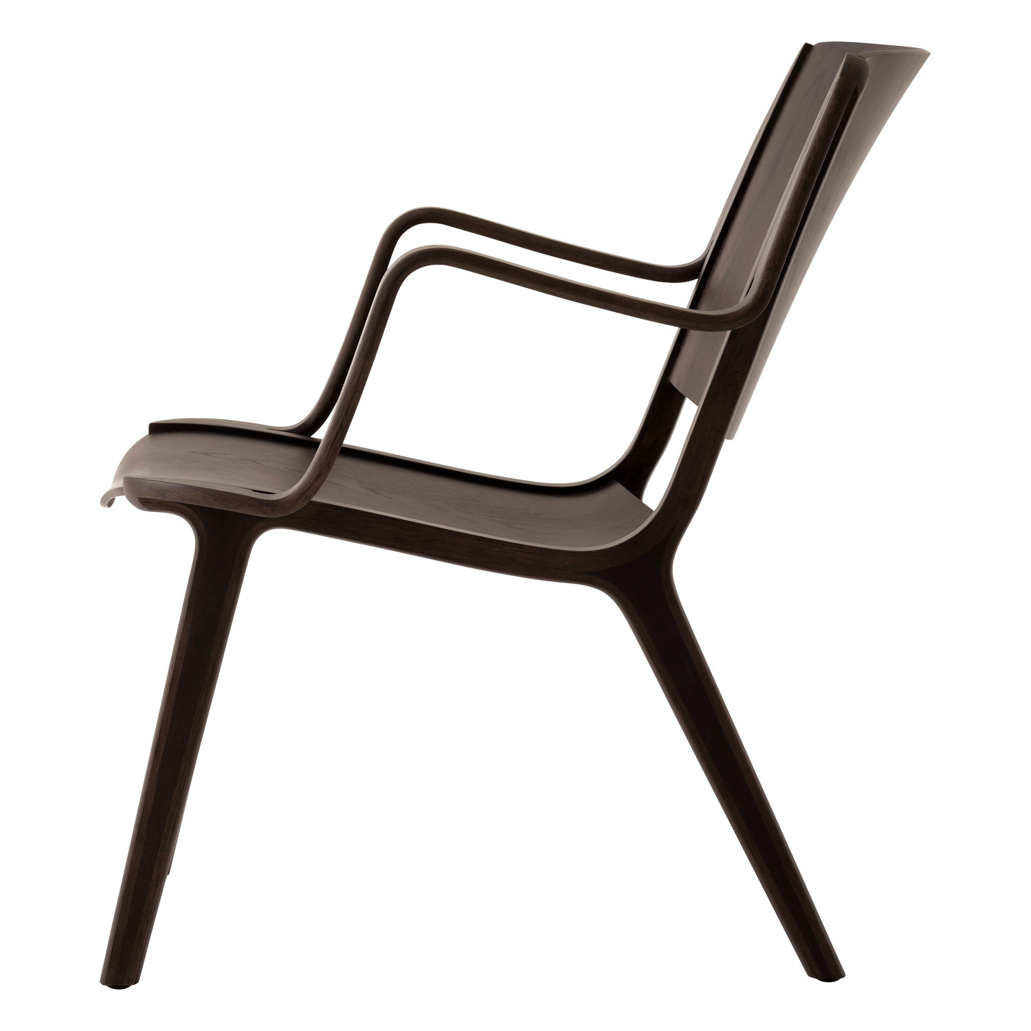 &Tradition AX HM11 lounge chair with armrest, dark stained oak ...