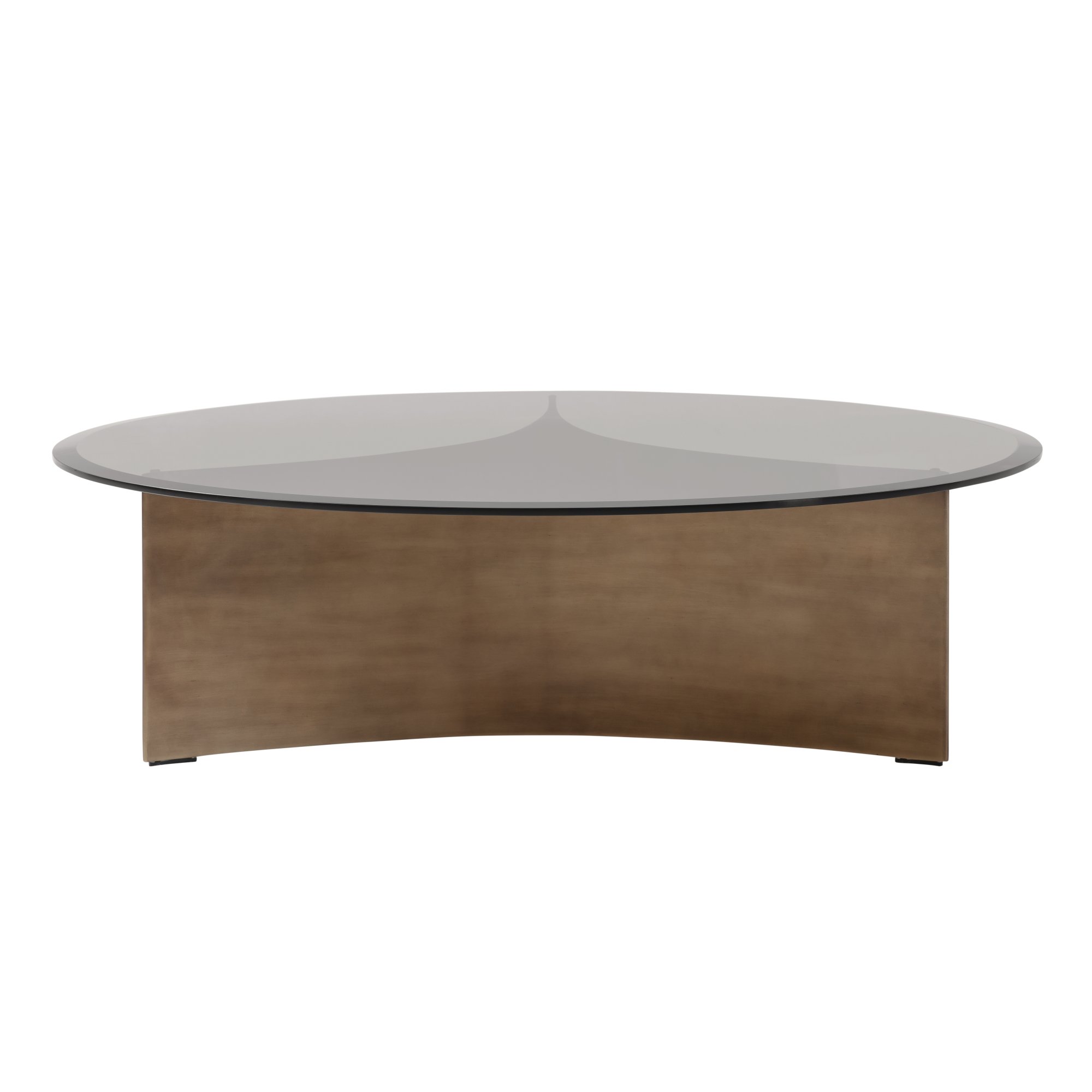 Wendelbo Arc coffee table, large, brown glass - bronze patinated steel | Finnish Design Shop