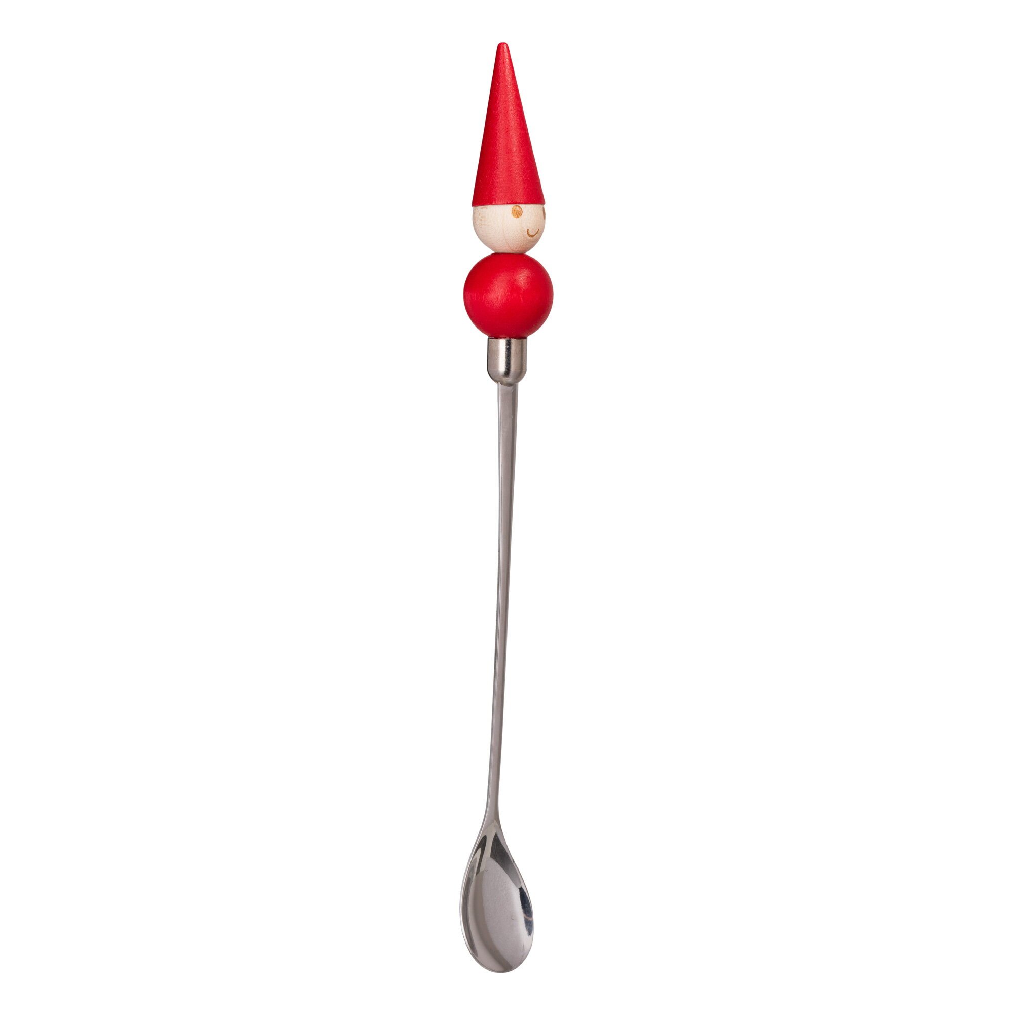 Aarikka Tonttu Löffel, 24 cm, Edelstahl - rot - Ahorn | Finnish Design Shop