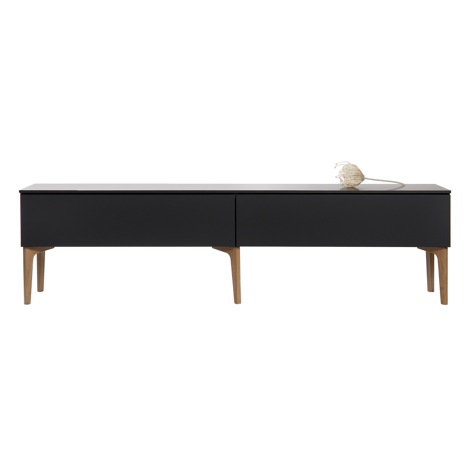 Lundia Fuuga TV table with drawers, black - oak | Finnish Design Shop IE