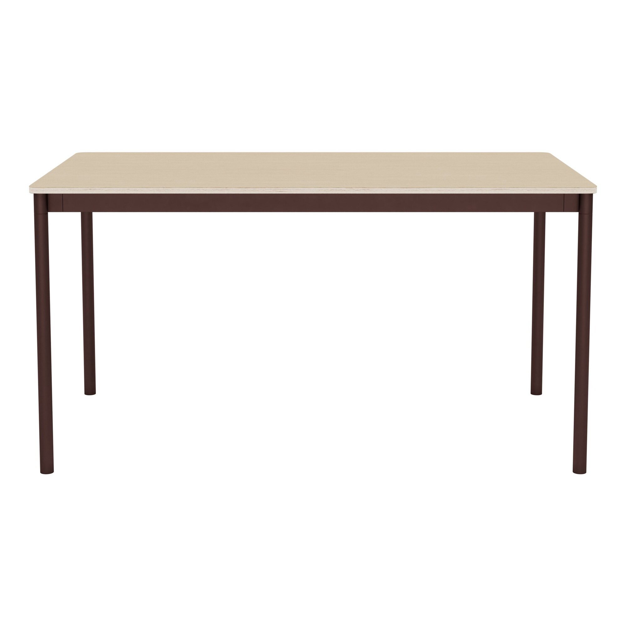 Muuto Base table, 140 x 80 cm, lacquered oak - plywood - brown red ...