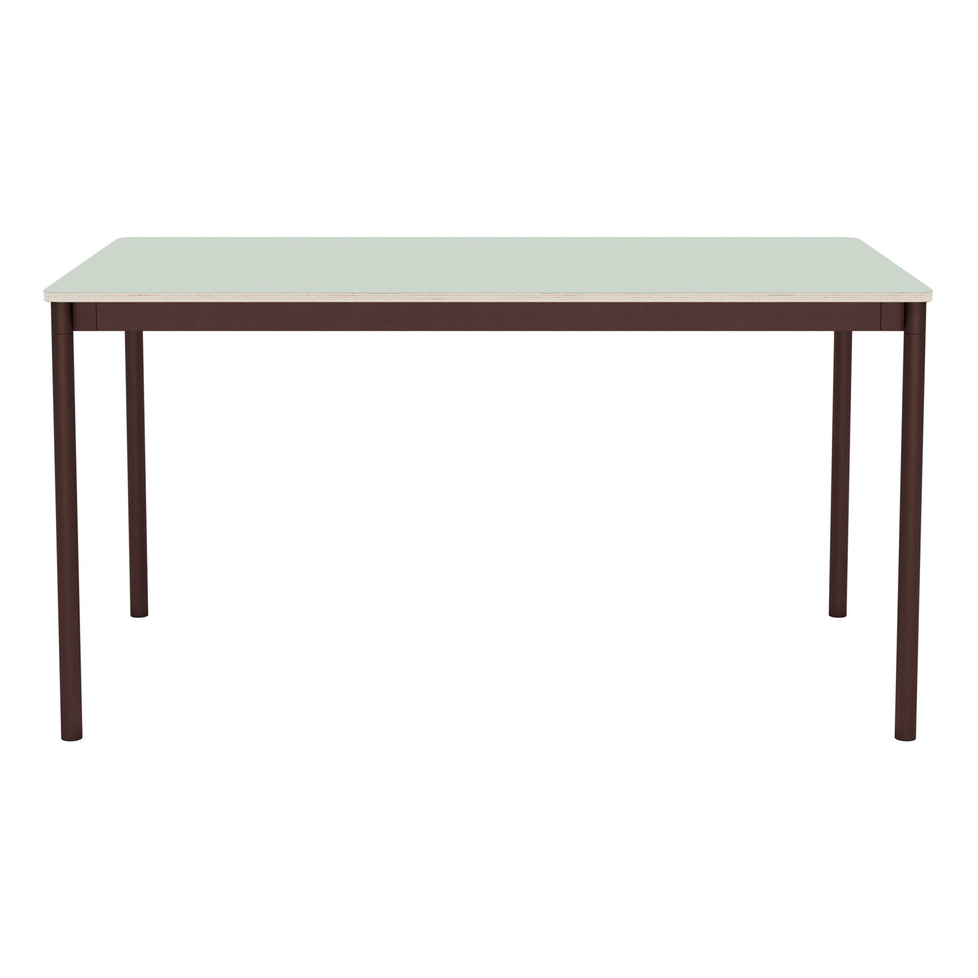 Muuto Base table, 140 x 80 cm, light green laminate - plywood - brown ...