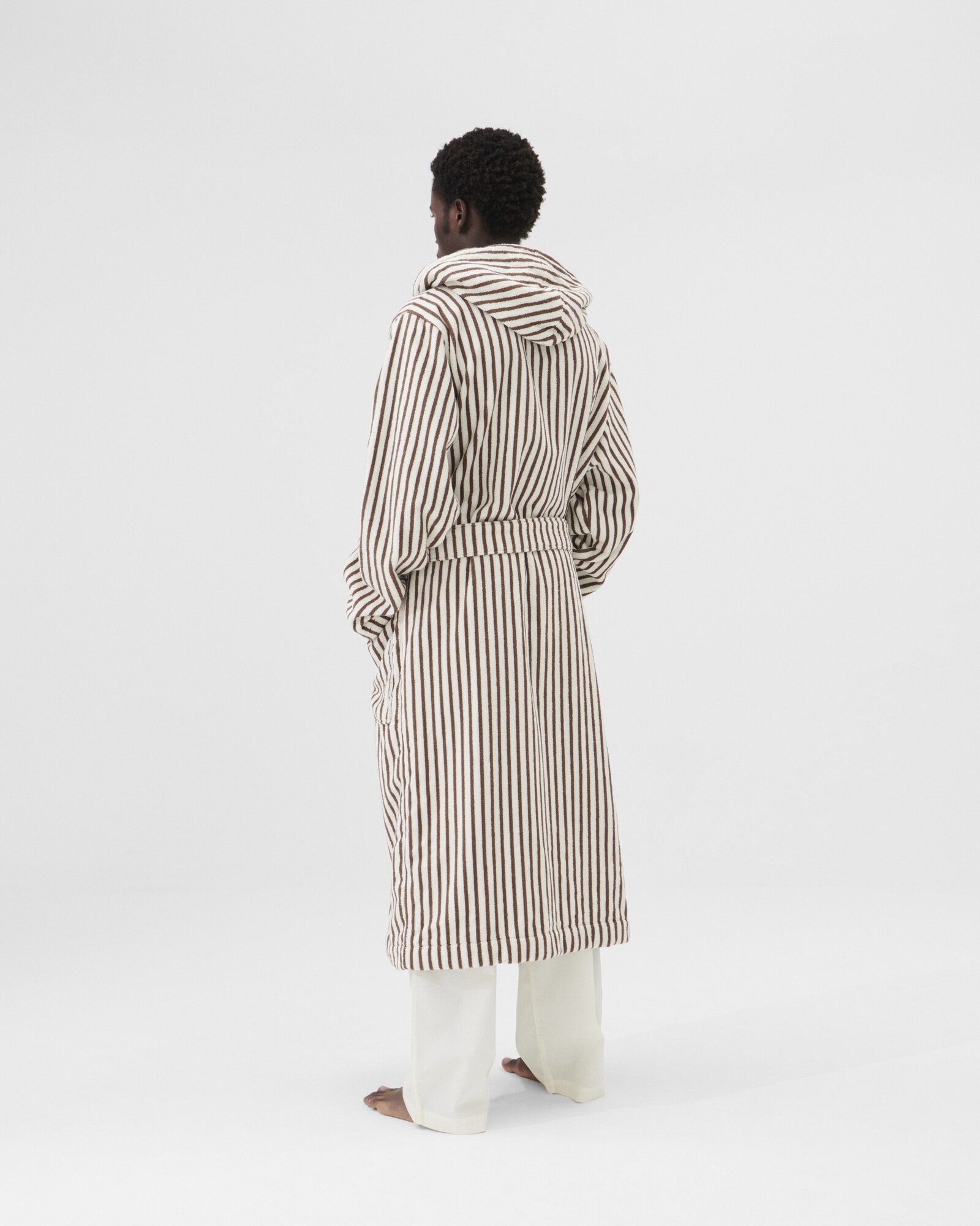 Tekla Kylpytakki hupulla, kodiak stripes | Finnish Design Shop