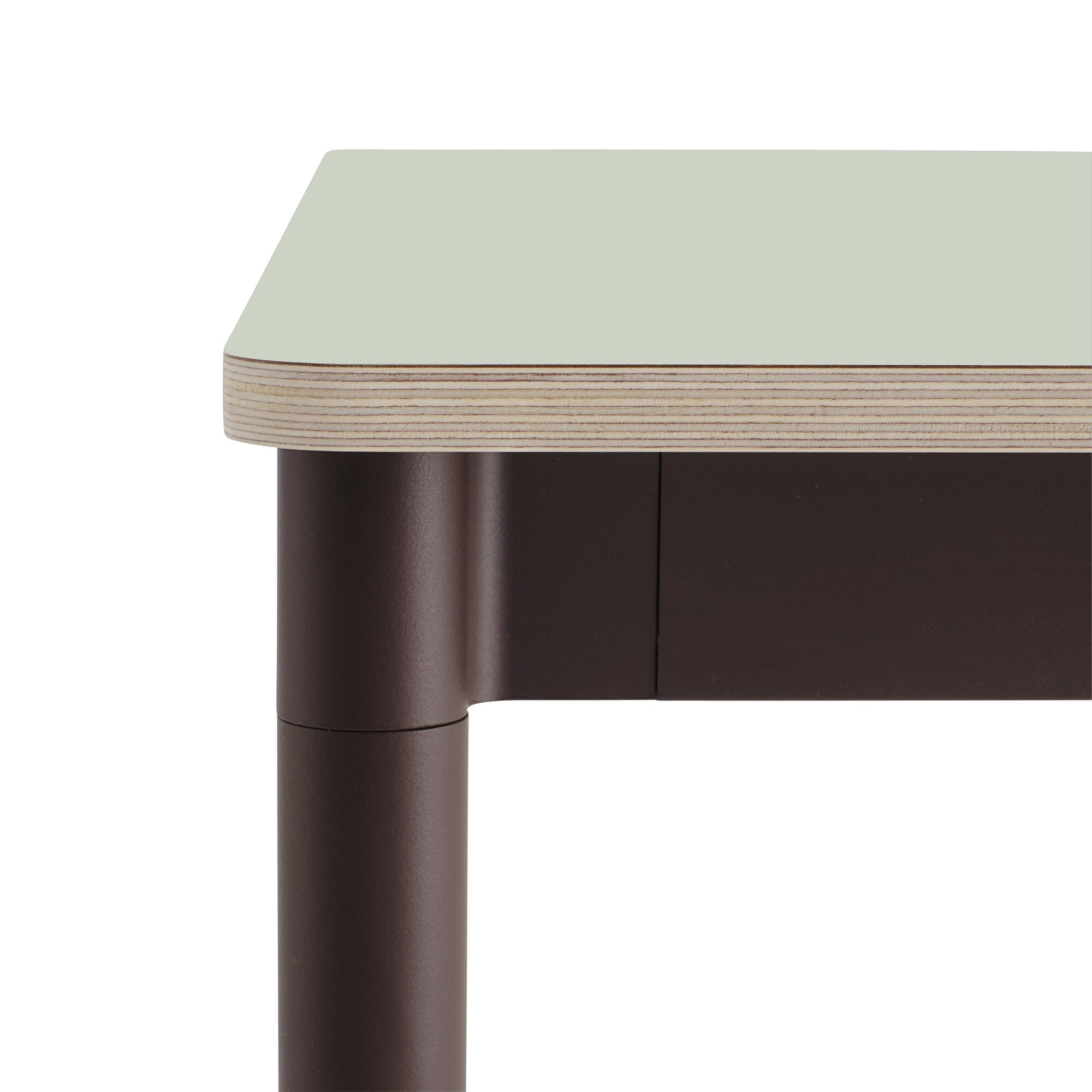 Muuto Base table, 190 x 85 cm, light green laminate - plywood - brown ...