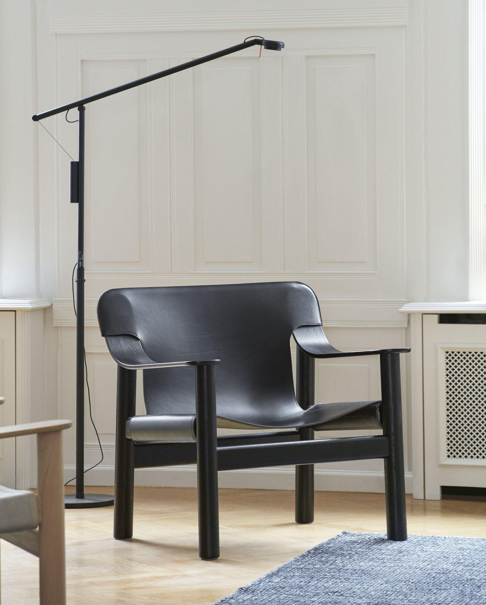 HAY Bernard lounge chair, black oak - black leather | Finnish Design ...