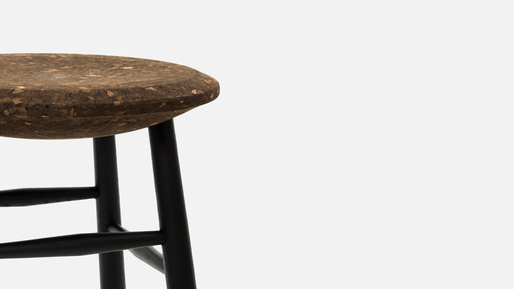Hem Drifted bar stool, 75 cm, dark cork - black | Finnish Design Shop