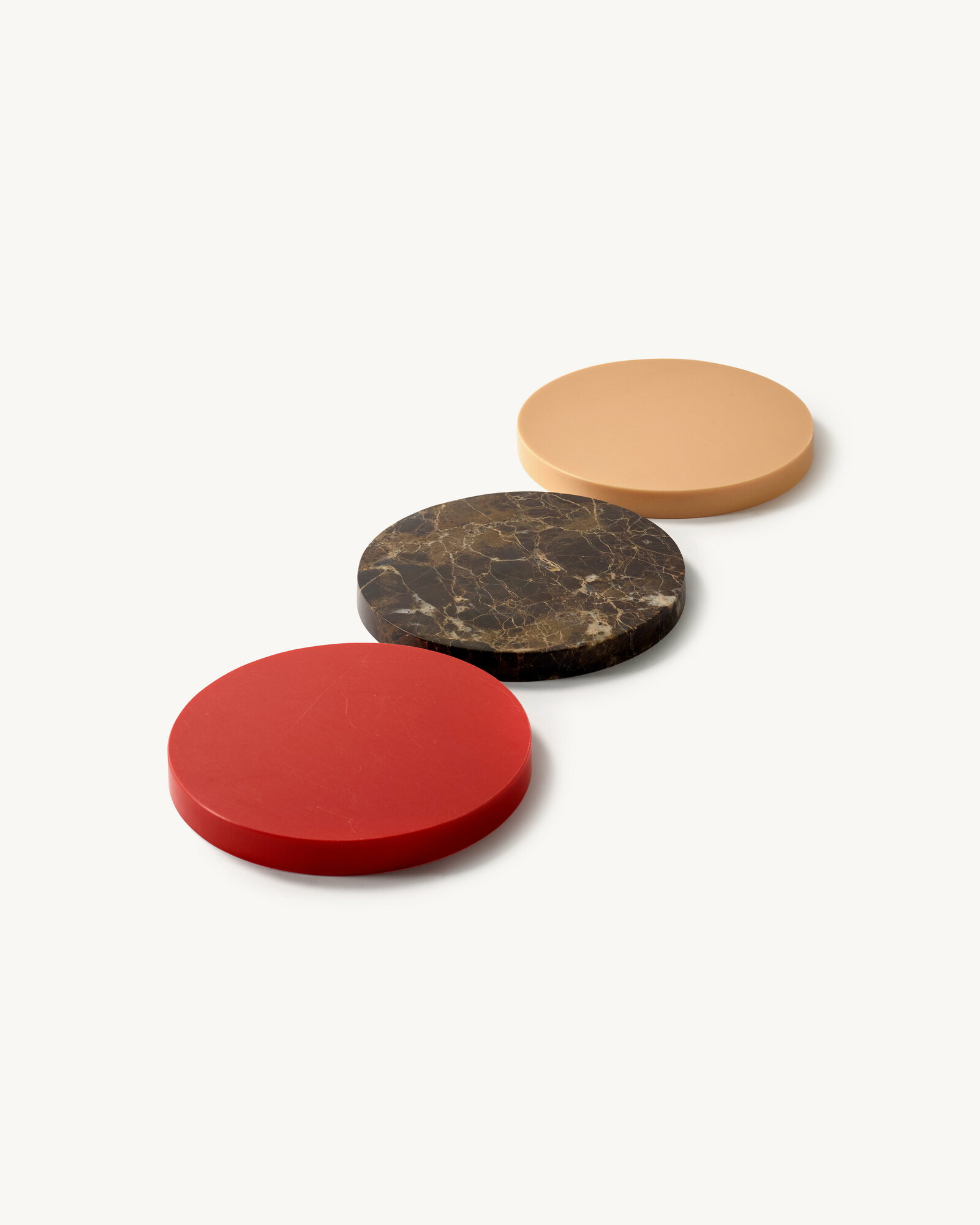 valerie_objects Three Circles tray set, 3 pcs, red - brown - pink ...