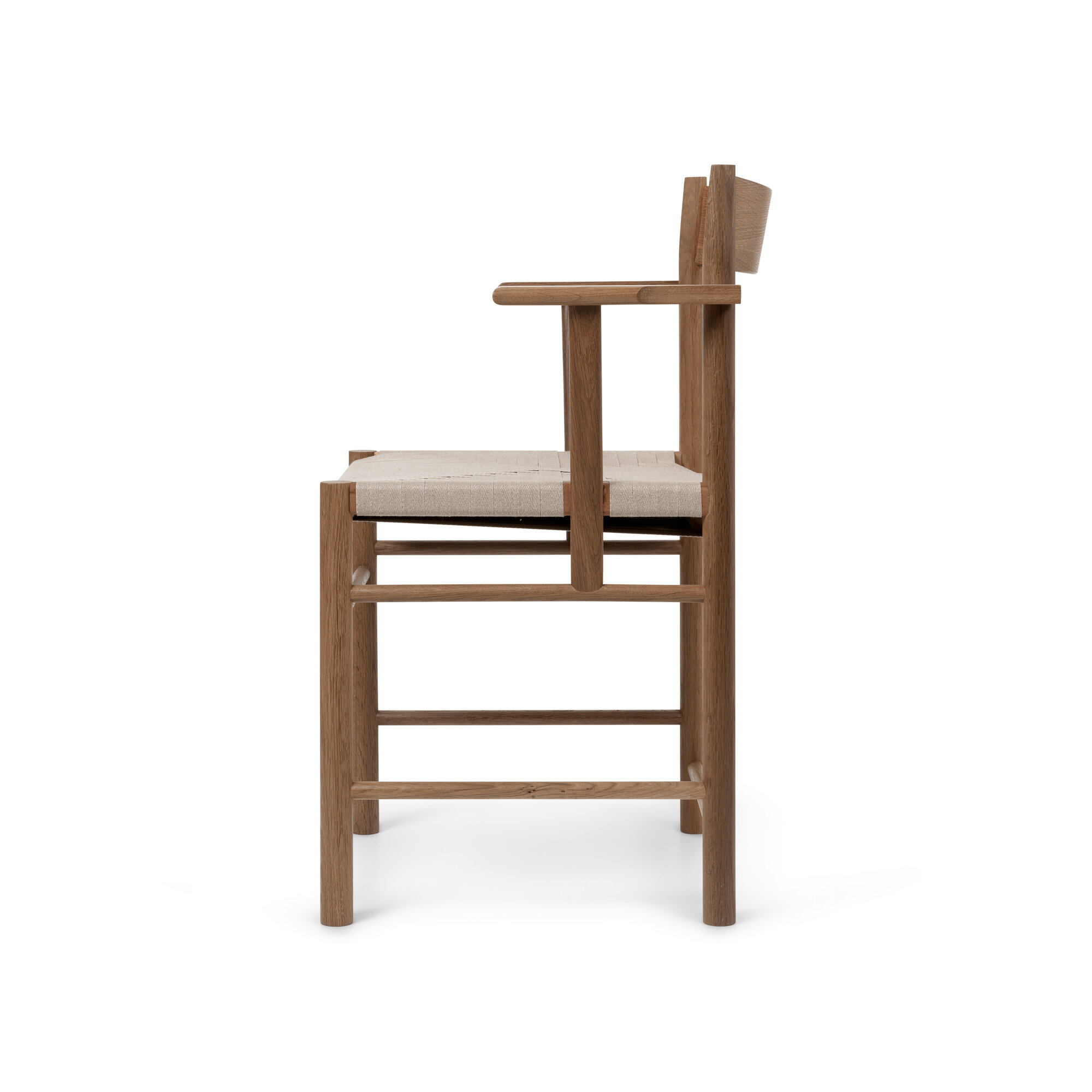 Brdr. Krüger F chair with armrest, fumed oak - linen webbing | Finnish ...
