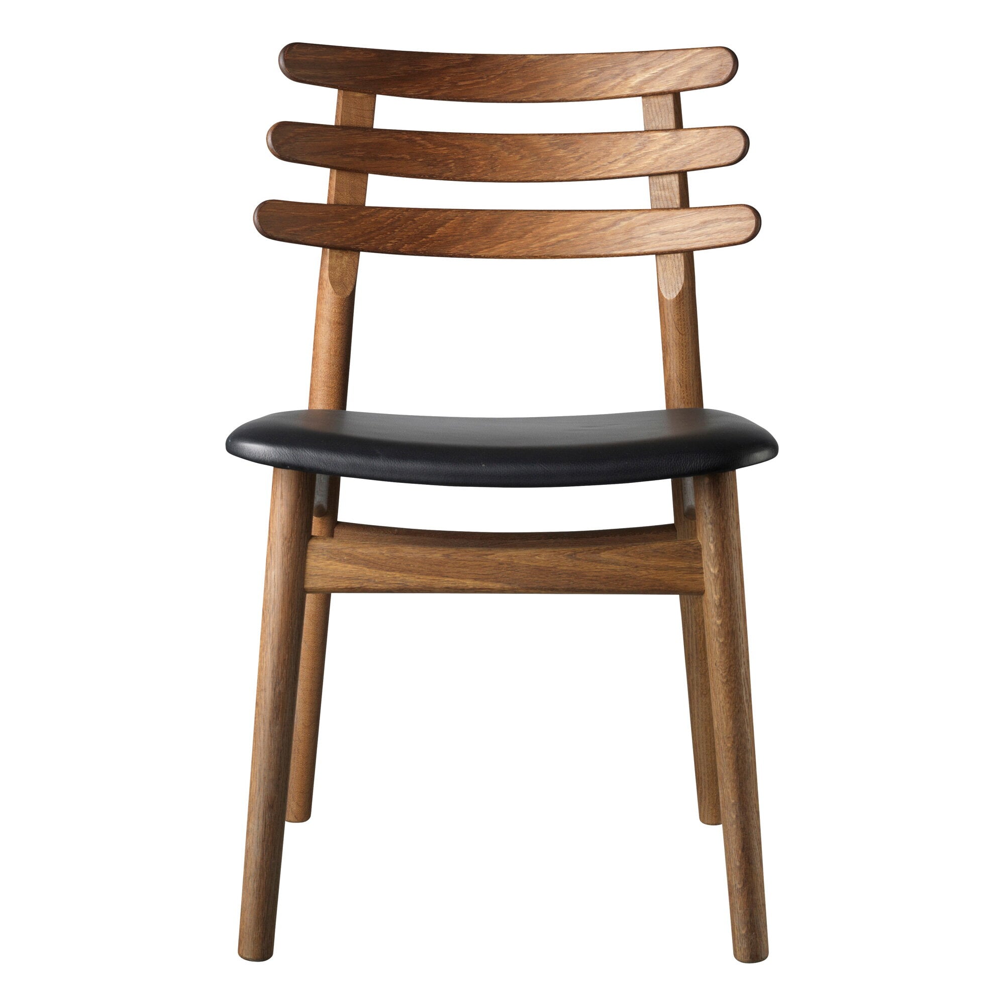 FDB Møbler J48 chair, smoked oak - black leather | Finnish Design Shop
