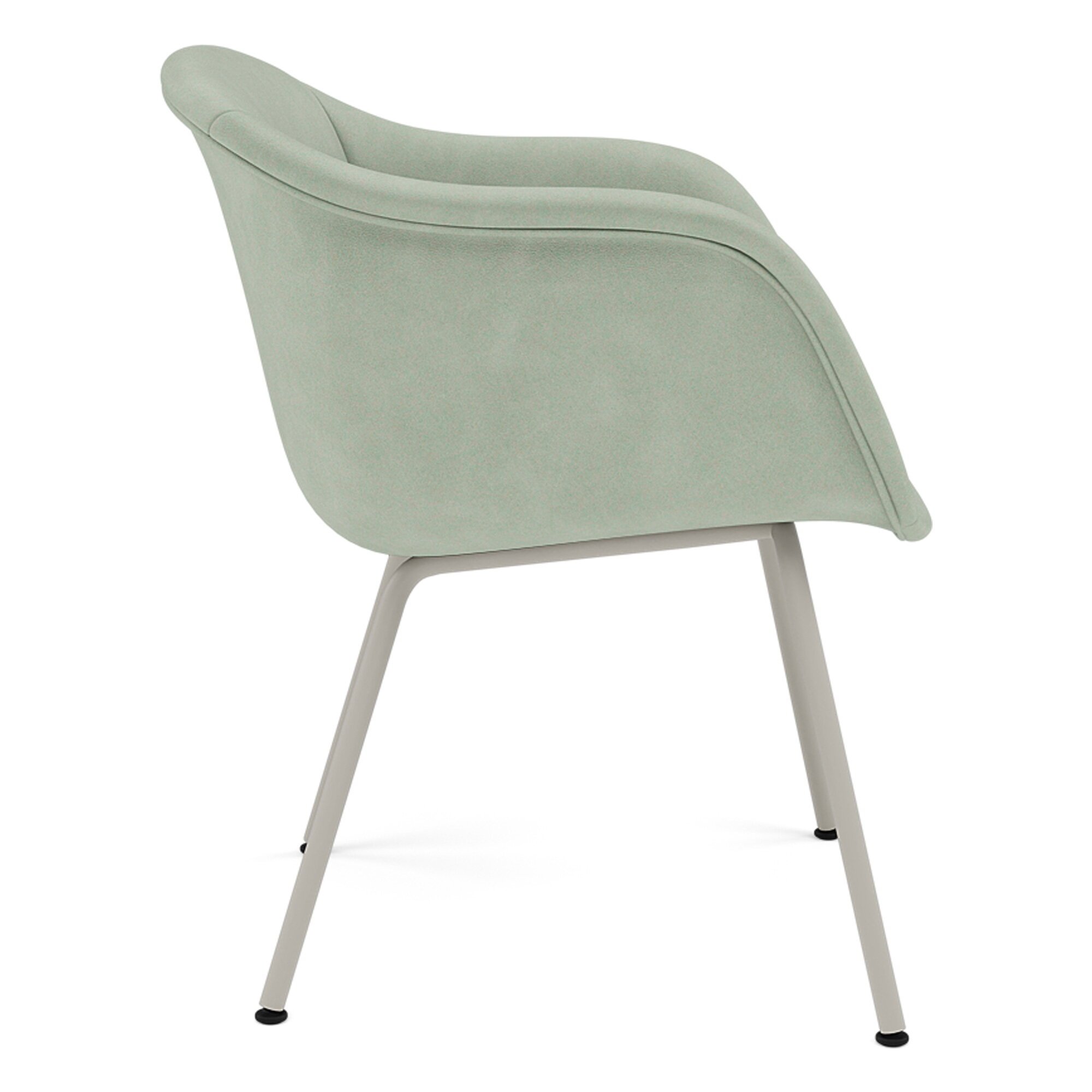 Muuto Fiber Soft armchair, tube base, grey - Allure leather Jade ...