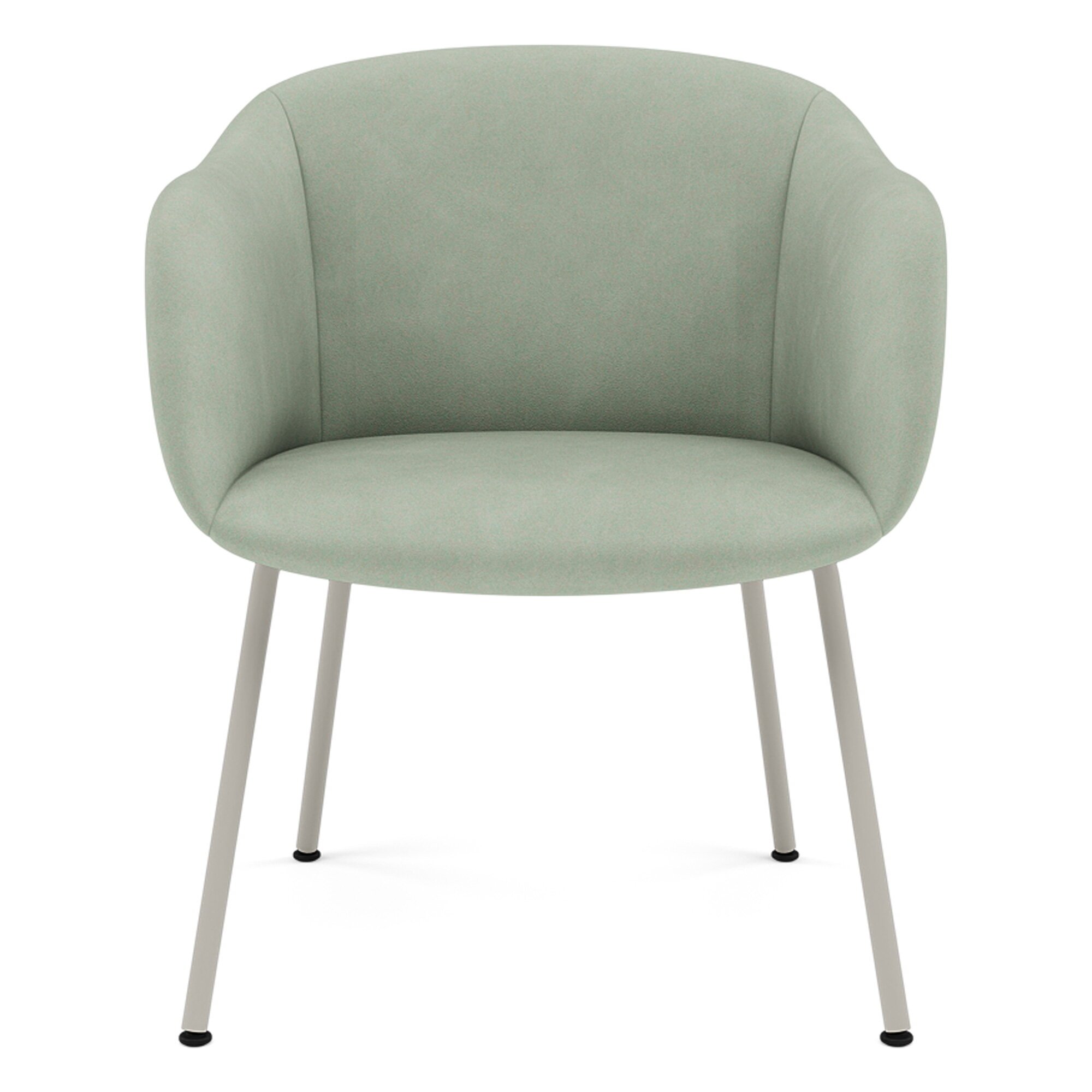 Muuto Fiber Soft armchair, tube base, grey - Allure leather Jade ...