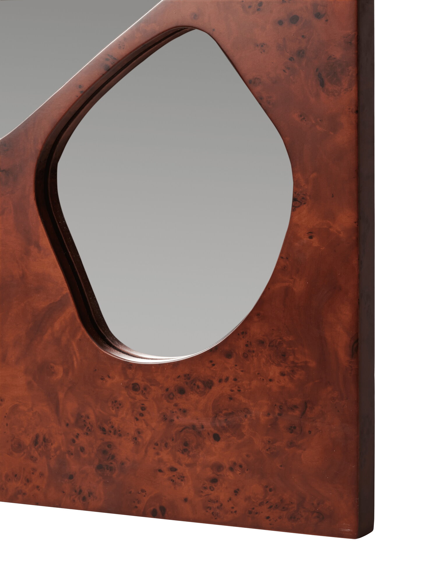 Ferm Living Folia mirror, medium, dark stained burl veneer | Finnish ...