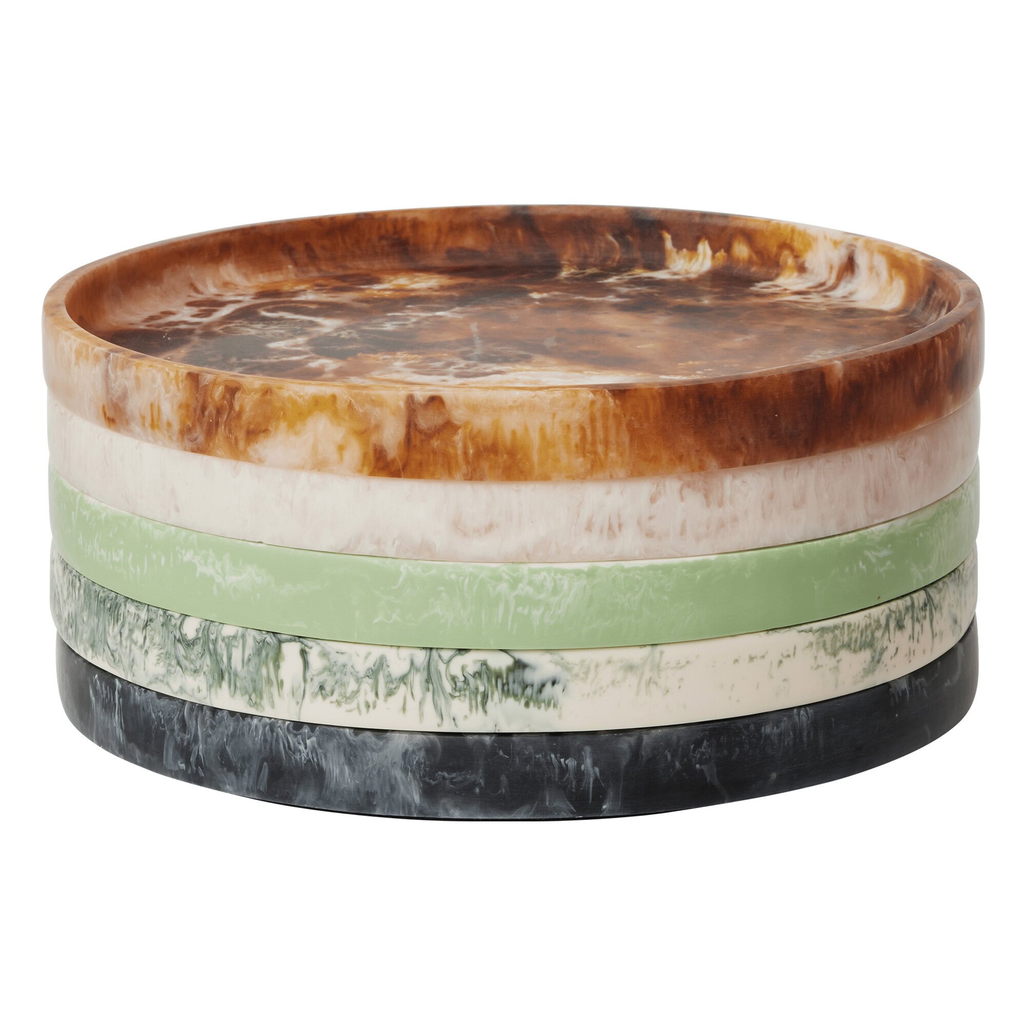 Ferm Living Mist tray, 30 cm, emerald - off-white | Finnish Design Shop