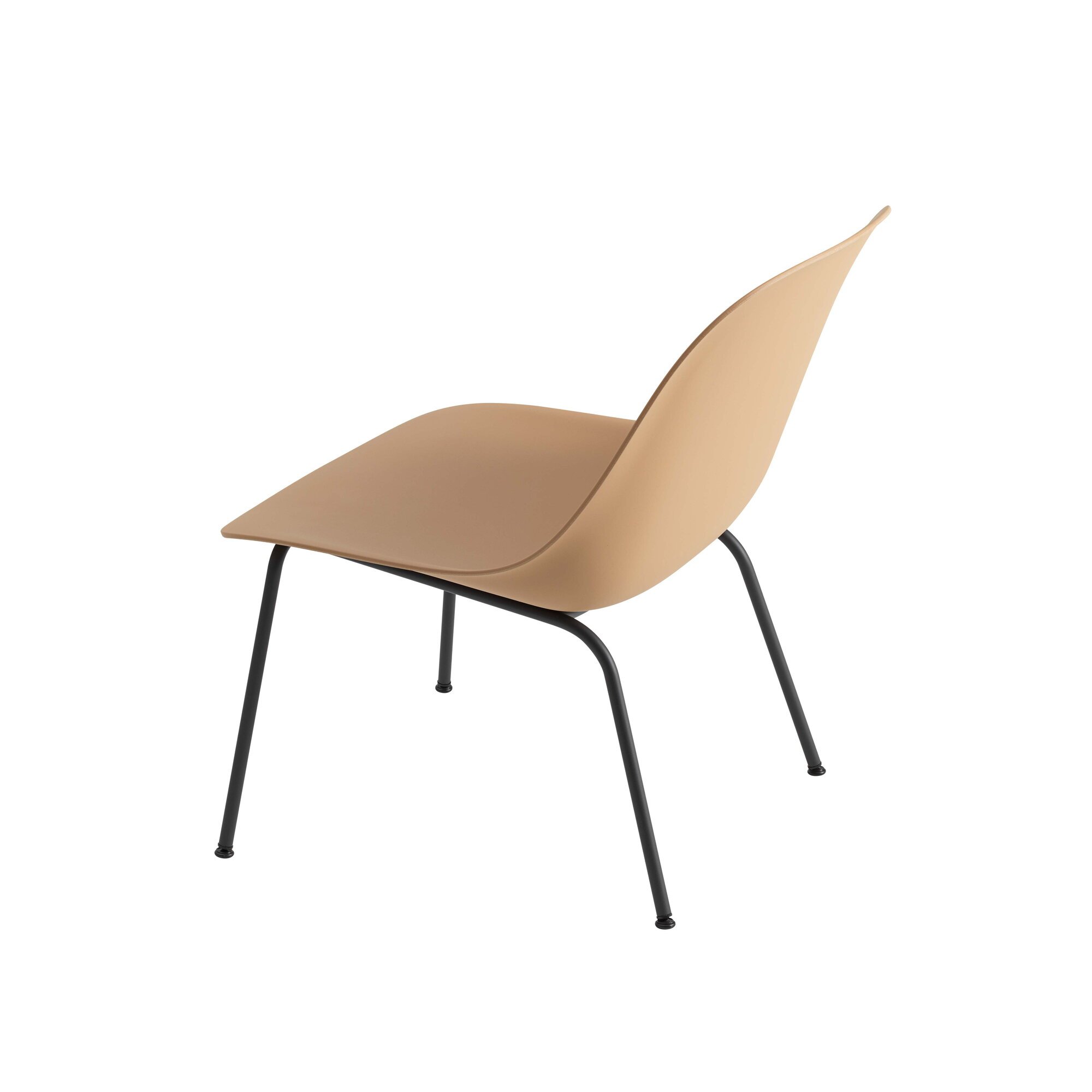 Muuto Fiber lounge chair, tube base, ochre - black | Finnish Design Shop