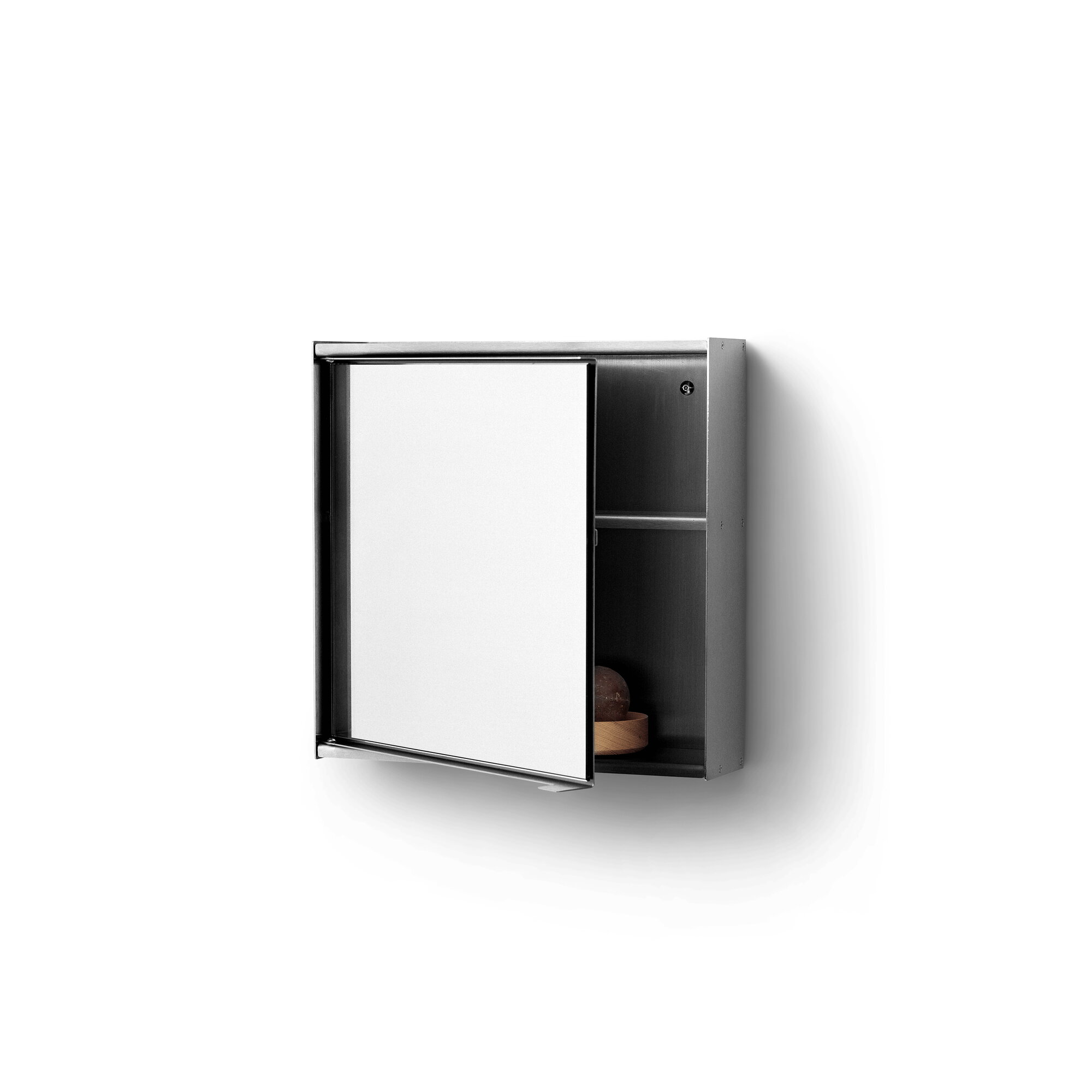 Form & Refine Taper mirror cabinet, 40 x 40 cm, stainless steel ...