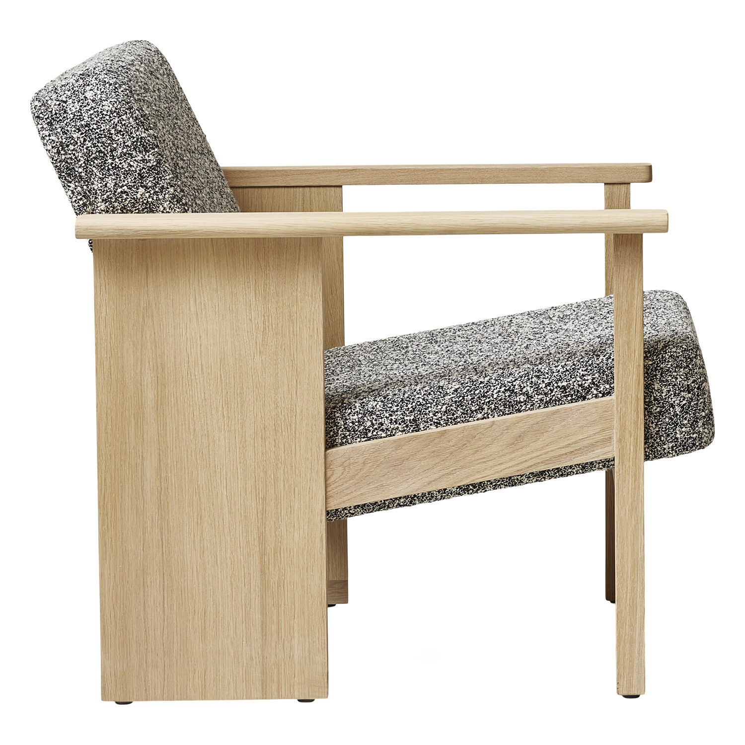 Form & Refine Block lounge chair, white oiled oak - Kvadrat Zero 0004 ...