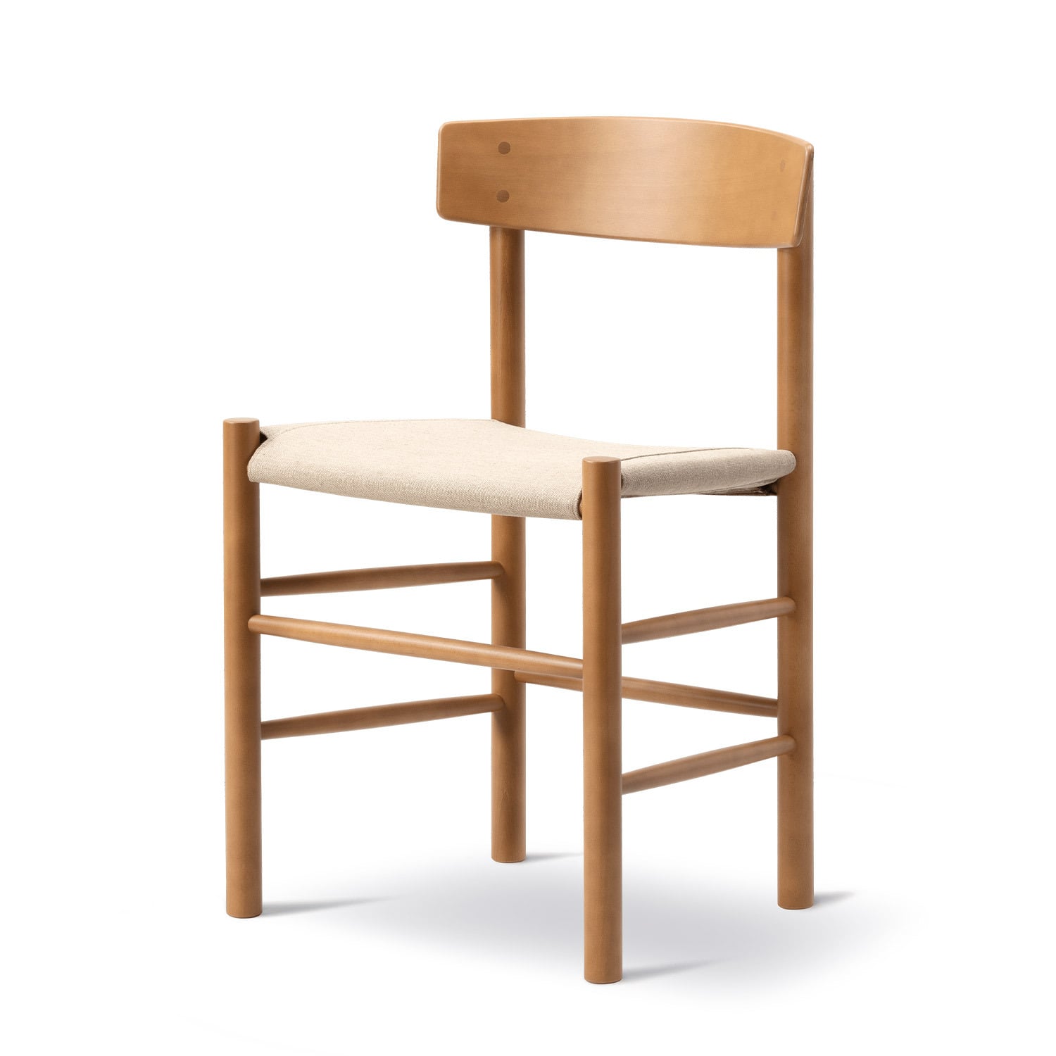 Fredericia J39 Mogensen chair, vintage lacquered beech - natural canvas ...