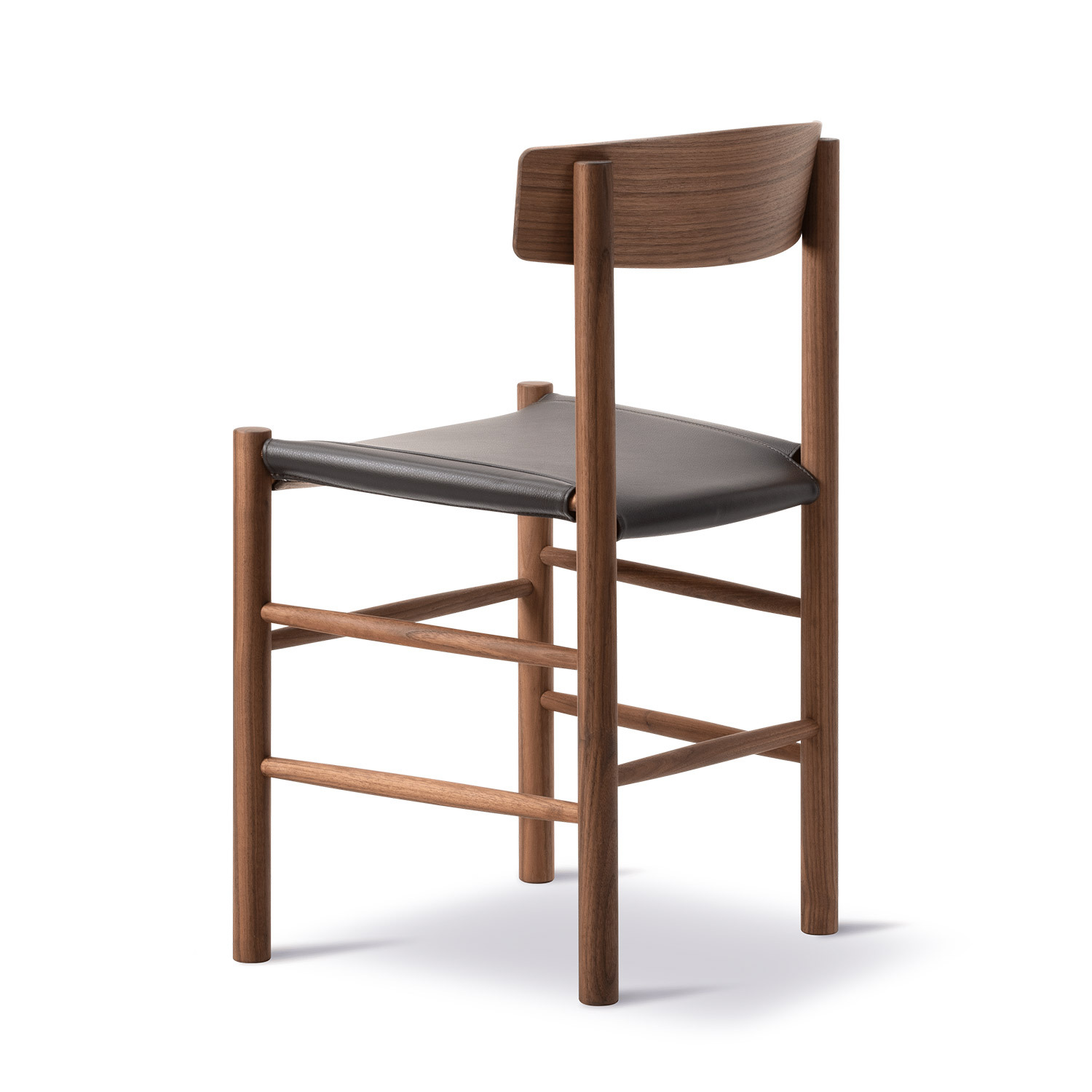 Fredericia J39 Mogensen chair, oiled walnut - dark brown leather Omni ...