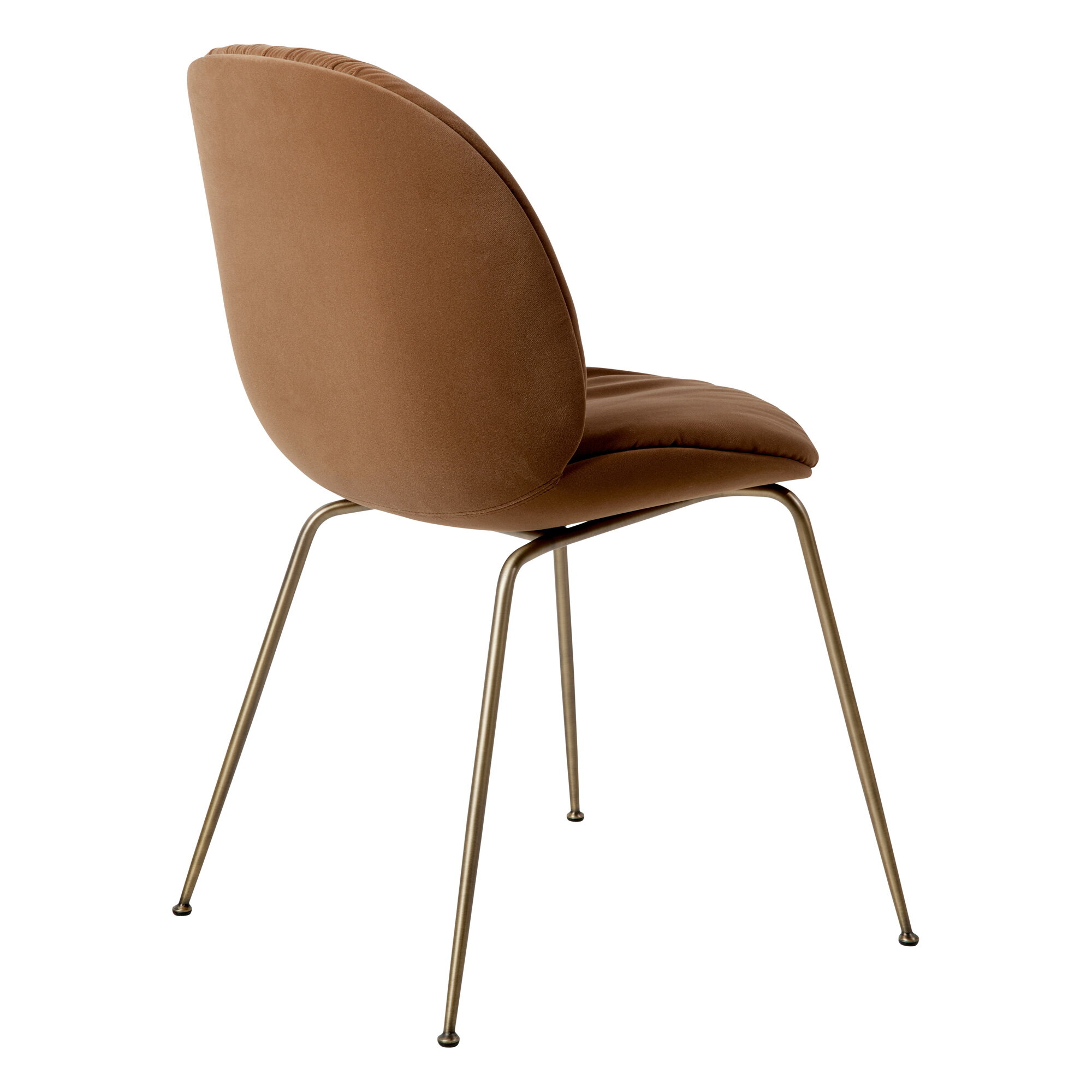 GUBI Beetle Soft dining chair, conic antique brass - Sunday 112 brown ...