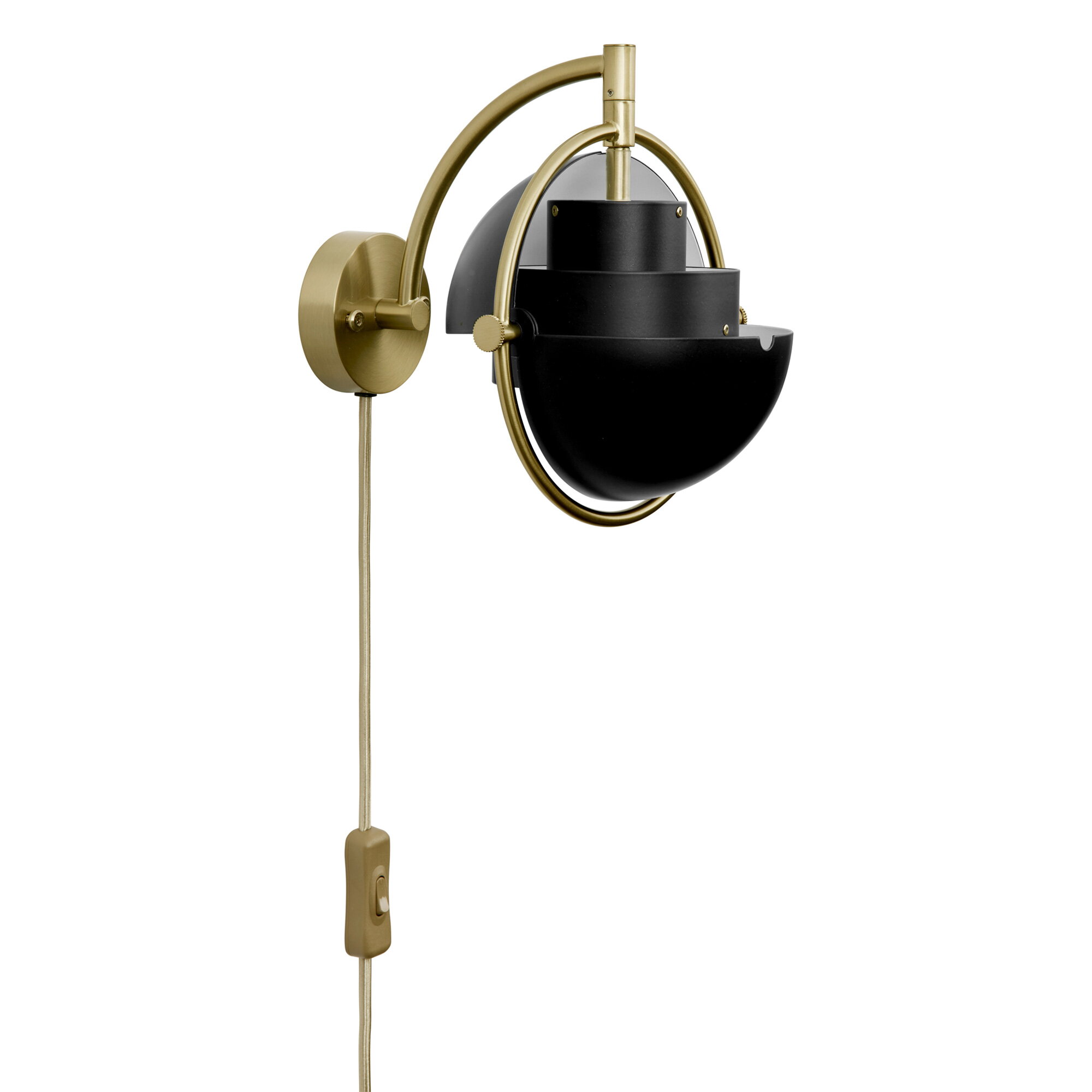 GUBI Multi-Lite wall lamp, brass - black semi-matt | Finnish Design Shop