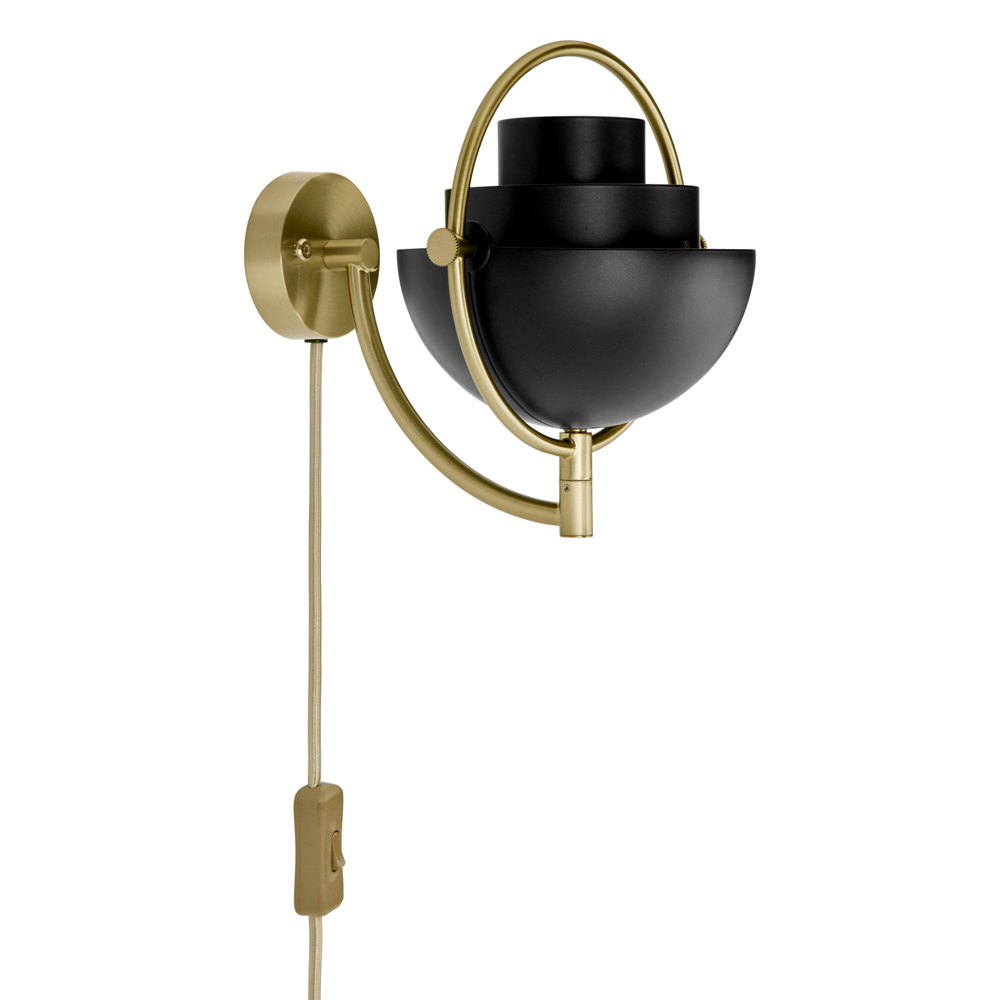 GUBI Multi-Lite wall lamp, brass - black semi-matt | Finnish Design Shop
