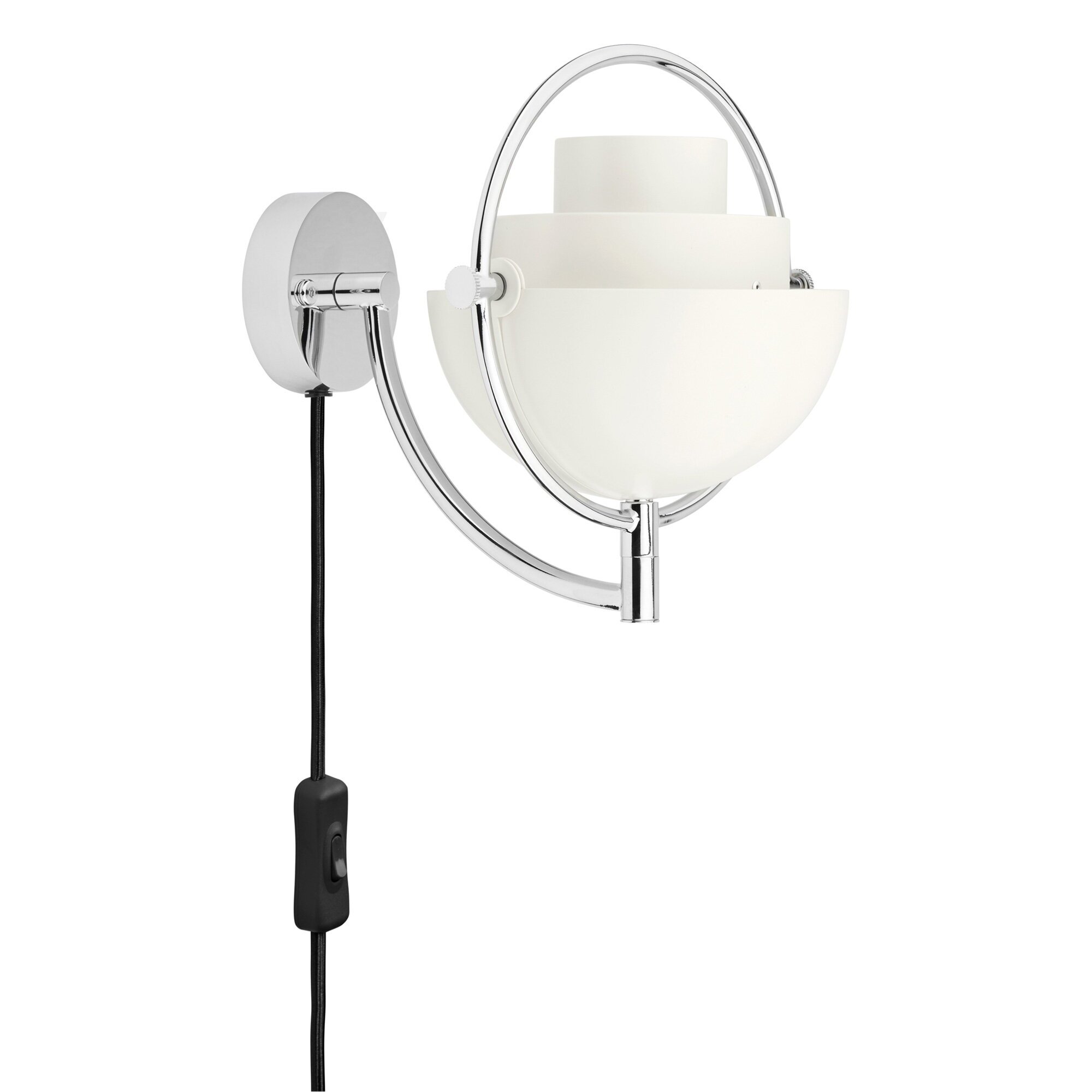 GUBI Multi-Lite wall lamp, chrome - white semi-matt | Finnish Design Shop