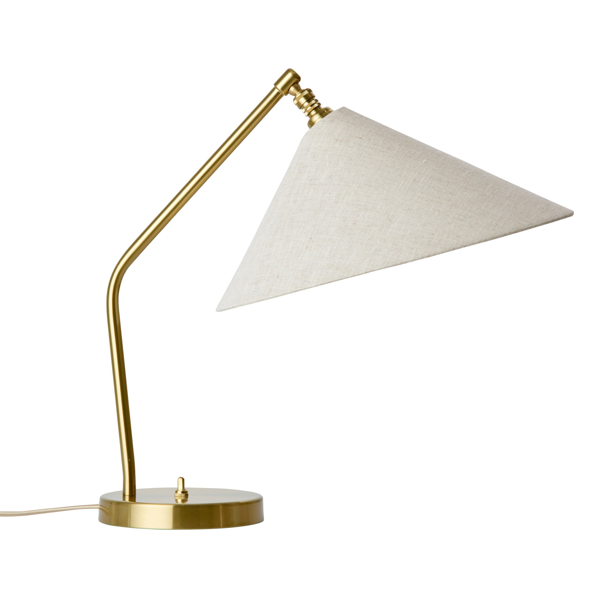 GUBI Gräshoppa table lamp, brass - canvas | Finnish Design Shop