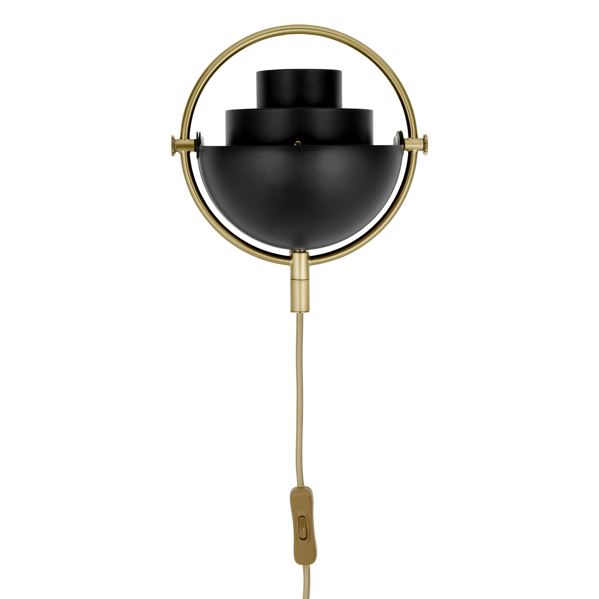 GUBI Multi-Lite wall lamp, brass - black semi-matt | Finnish Design Shop