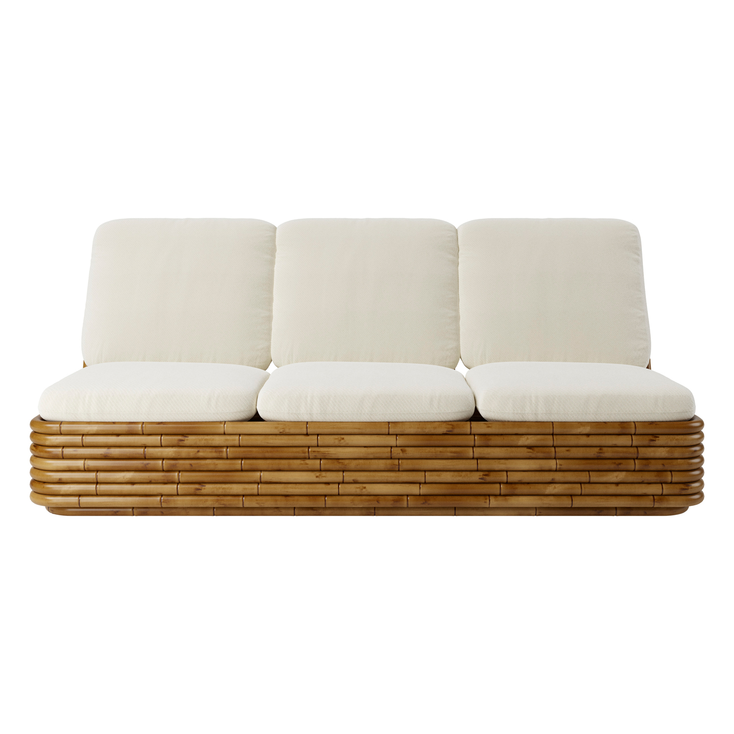 GUBI Bohemian 72 sofa, rattan - Diagonal Boucle 007 | Finnish Design Shop
