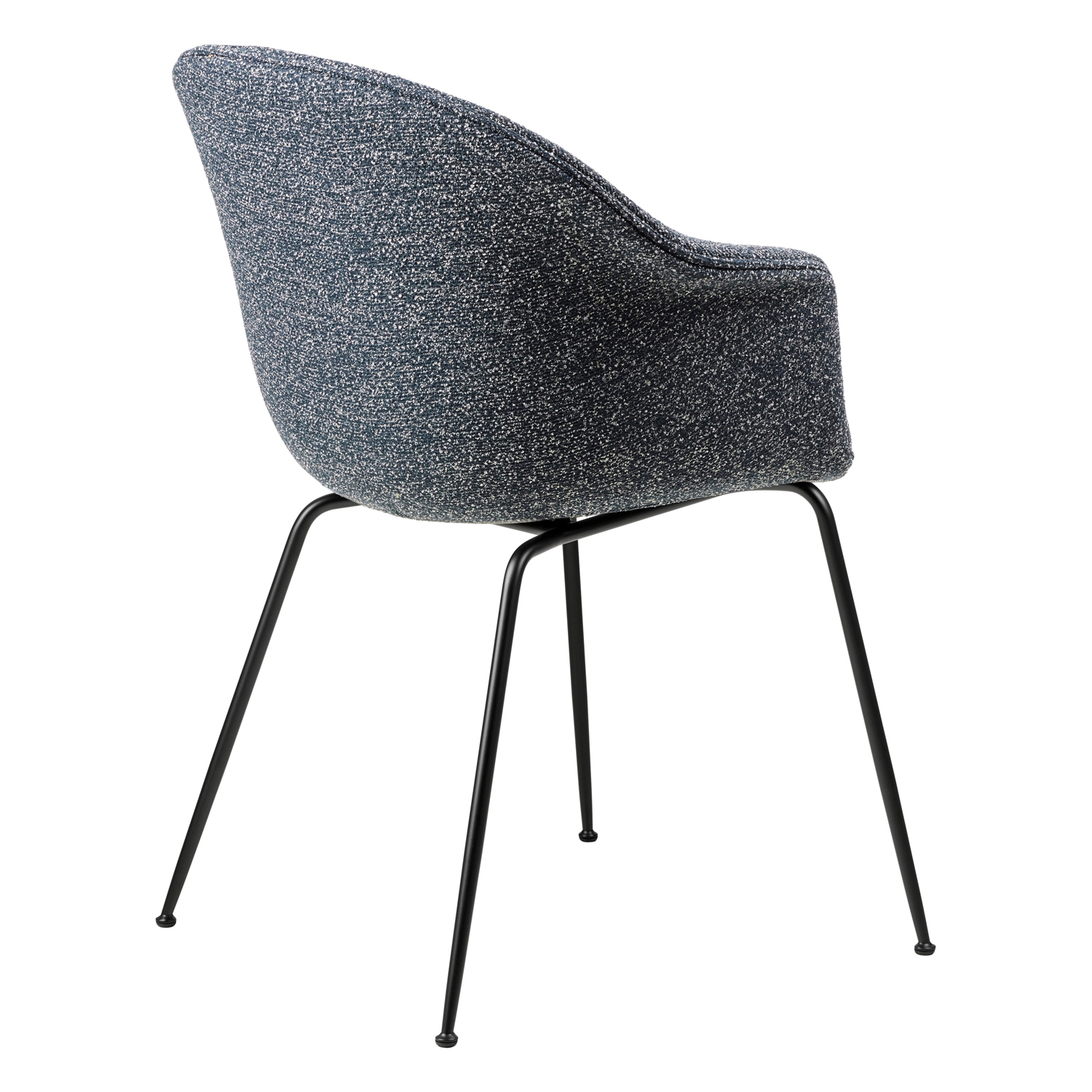 GUBI Bat chair, fully upholst., conic matt black, Around Boucle 023 ...