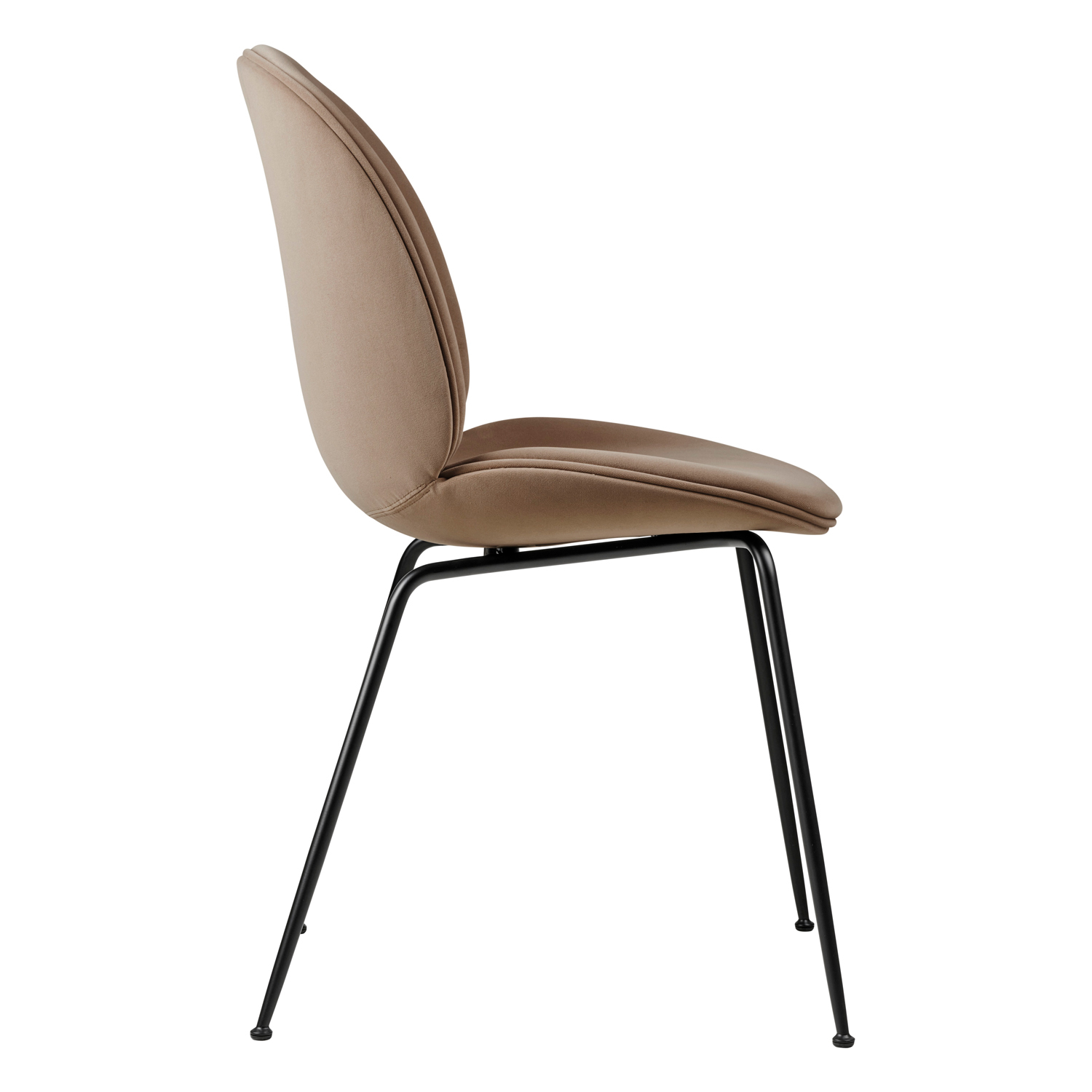 GUBI Beetle chair, fully upholstered, conic matt black,Sunday 034 ...