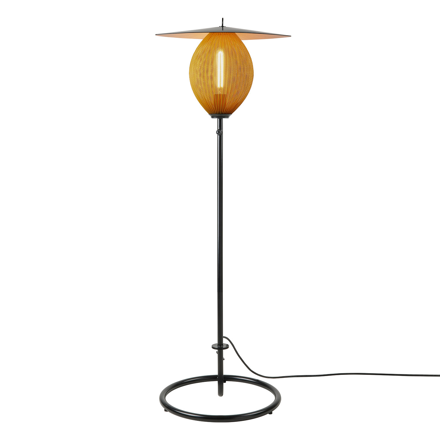 GUBI Satellite Outdoor floor lamp, black - mustard gold | Finnish ...