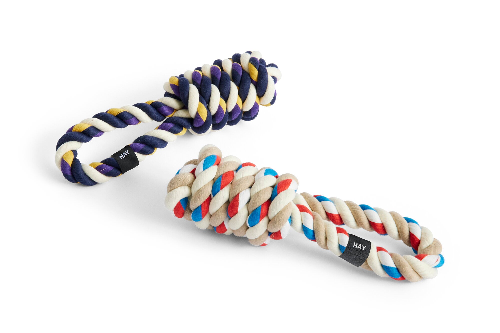 HAY Dogs rope toy, blue - purple - ochre | Finnish Design Shop