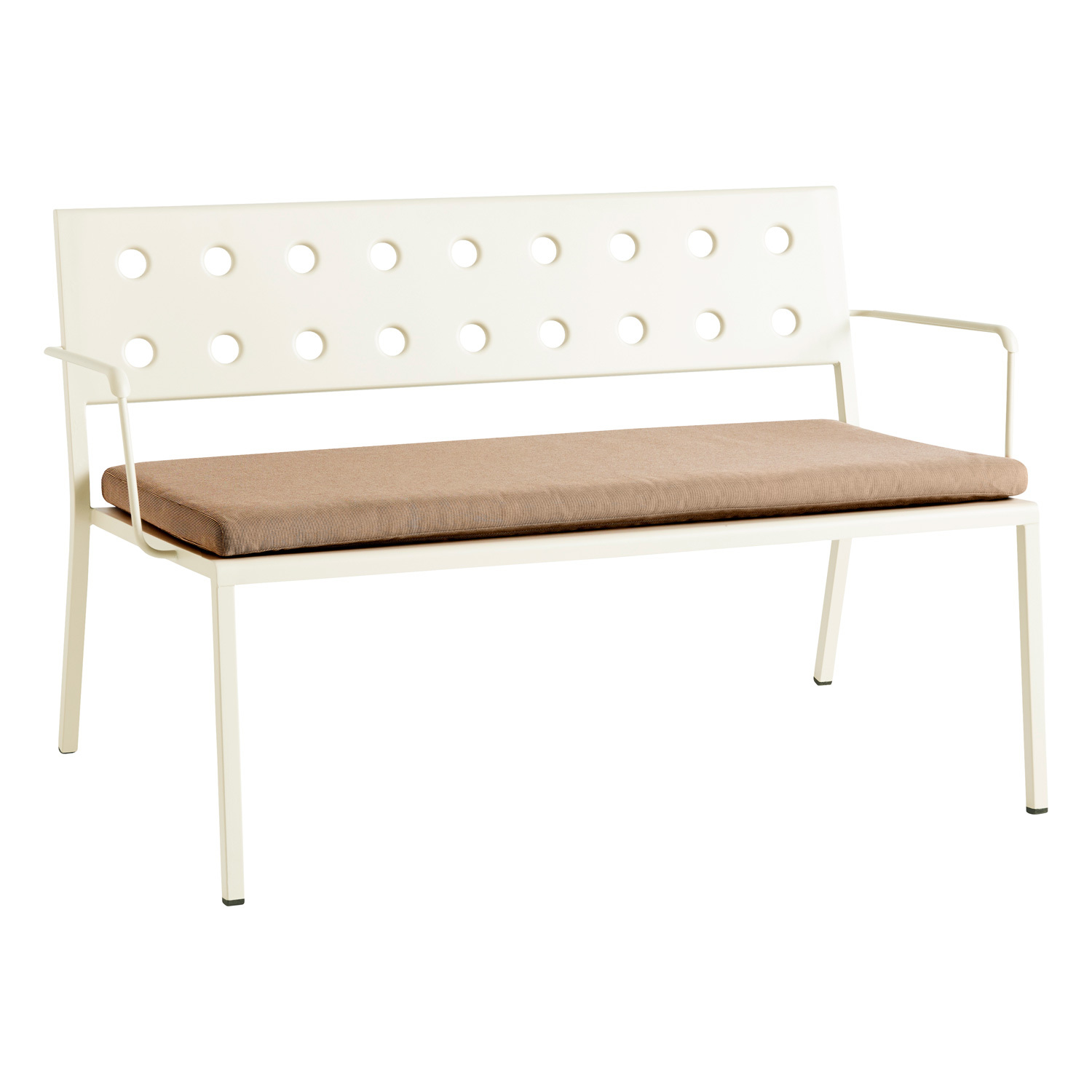 HAY Balcony Lounge bench w. armrest, 121,5 x 69 cm, chalk beige ...