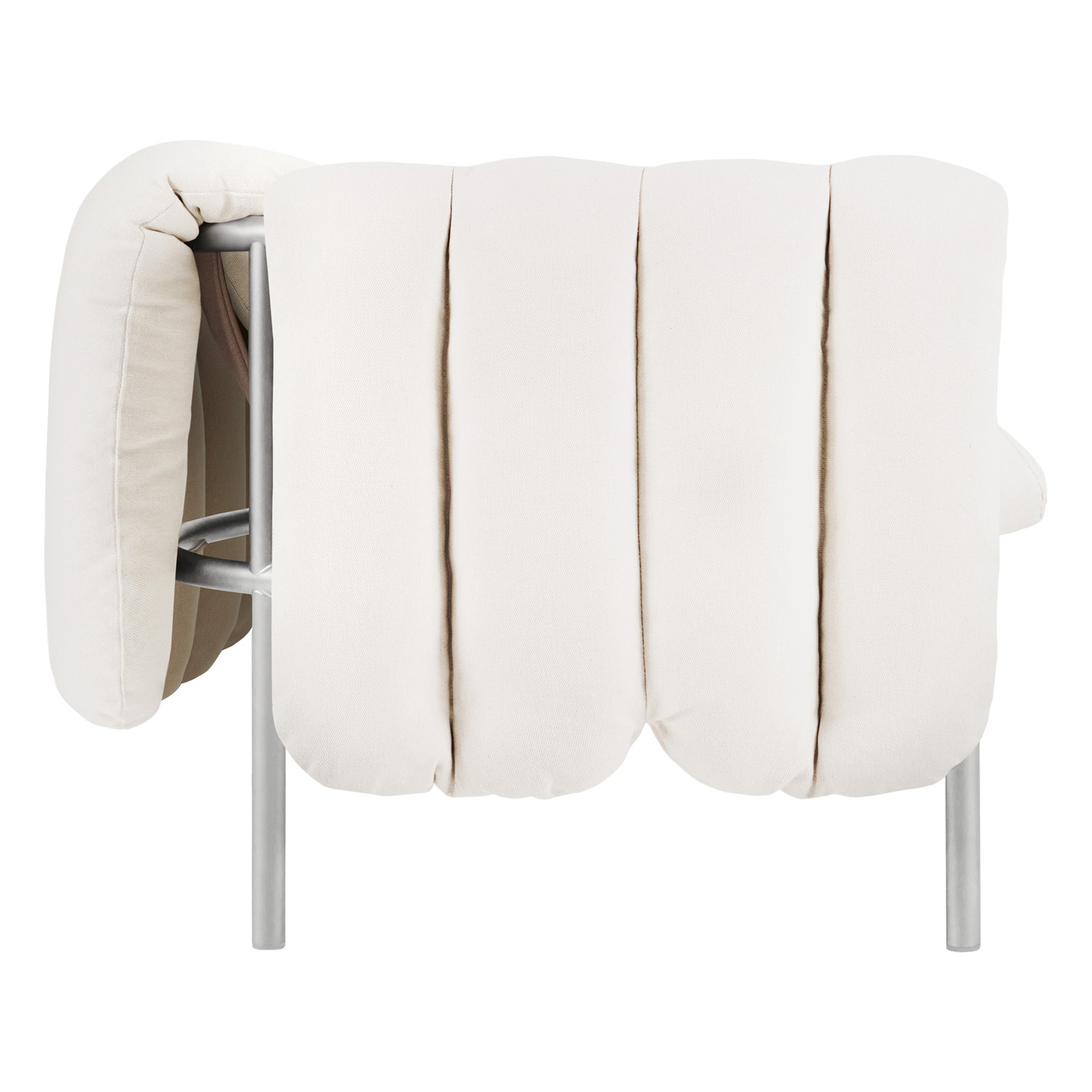 Hem Puffy 2,5 seater sofa, natural - stainless steel | Finnish Design Shop