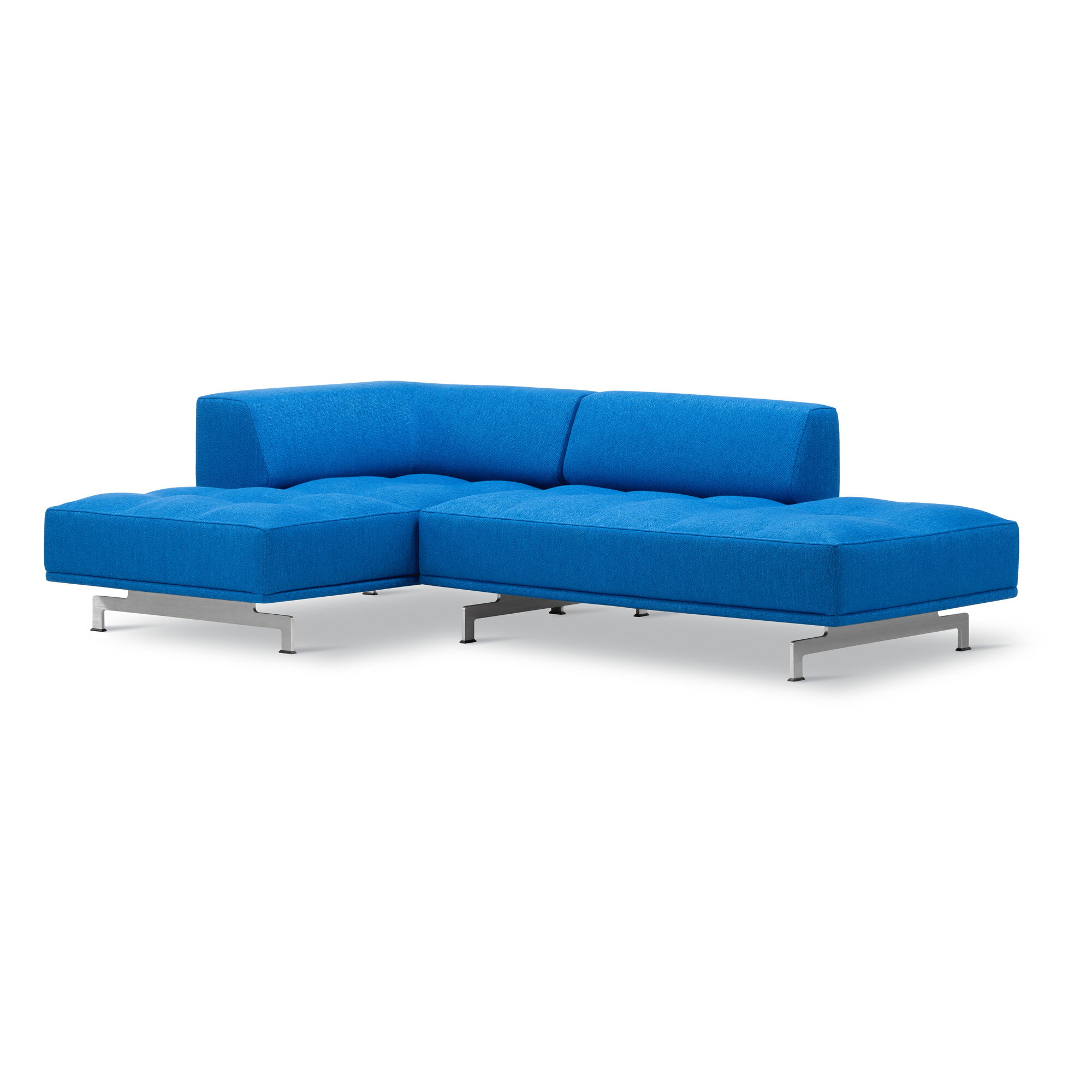 Fredericia Delphi Elements sofa, conf. E, brushed aluminium - blue ...
