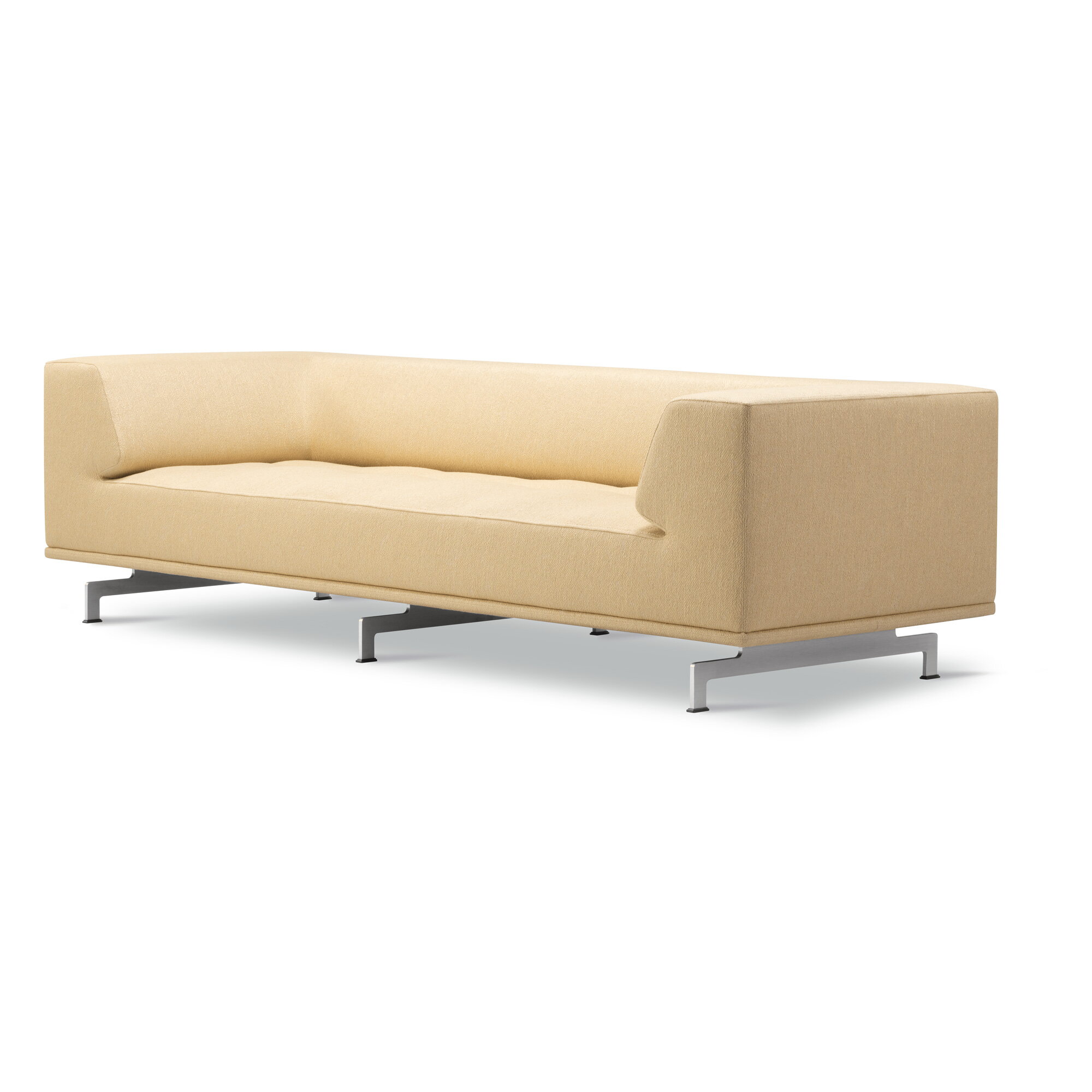 Fredericia Delphi 3-seater sofa, brushed aluminium - yellow Keiga 422 ...