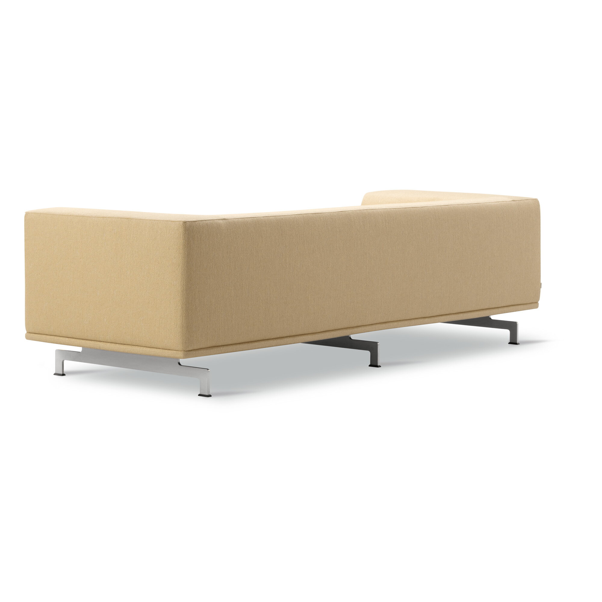 Fredericia Delphi 3-seater sofa, brushed aluminium - yellow Keiga 422 ...