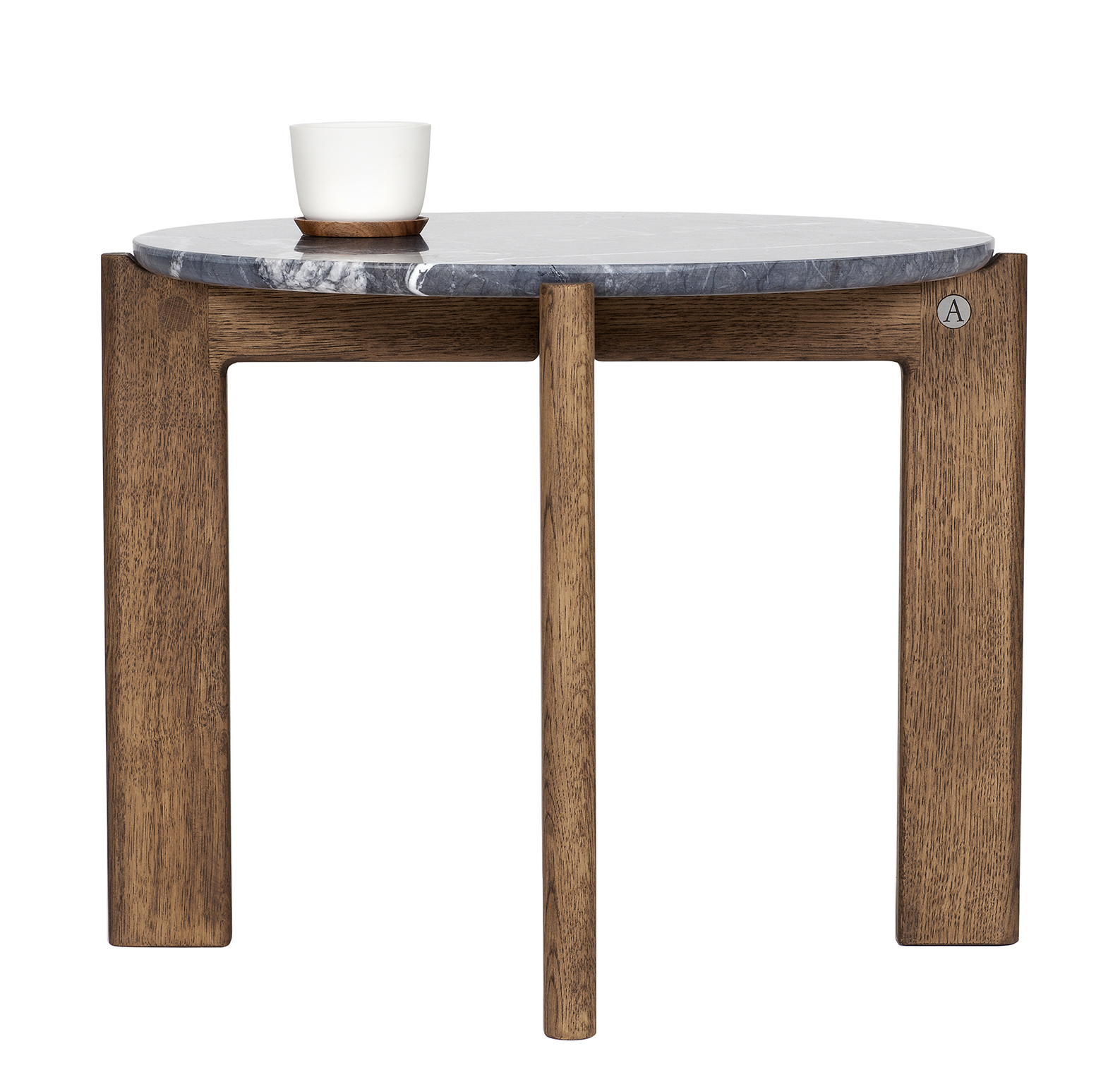 Asplund Iris coffee table, small, American walnut - Pietra Grey marble | Finnish Design Shop