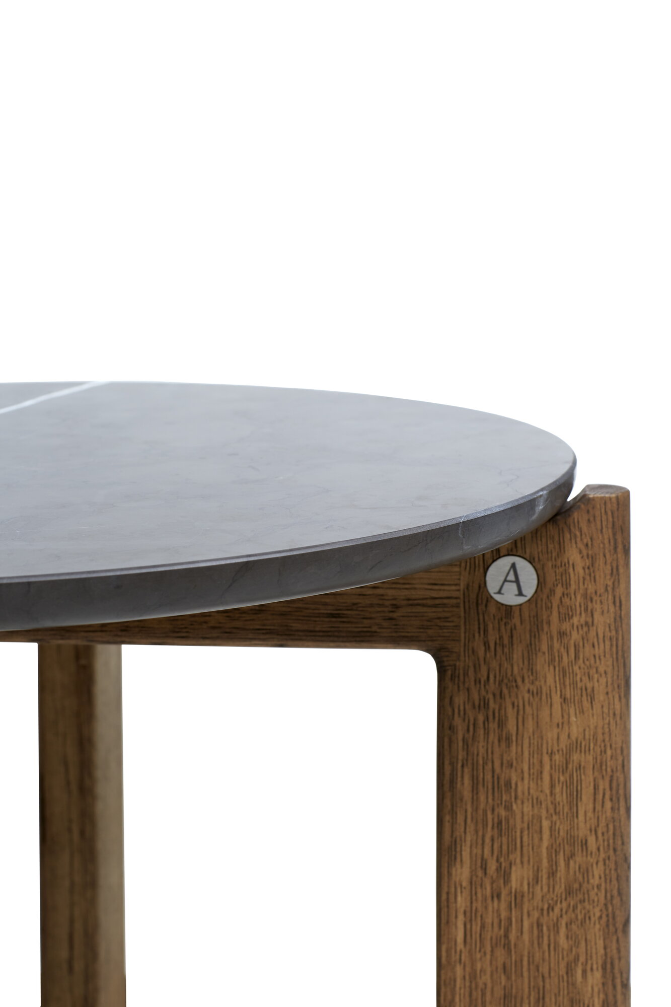 Asplund Iris coffee table, large, American walnut - Pietra Grey marble ...