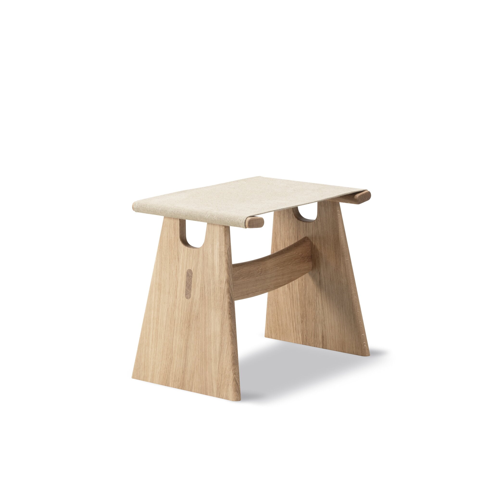 Fredericia Seto stool, black light oiled oak - natural canvas | Finnish ...