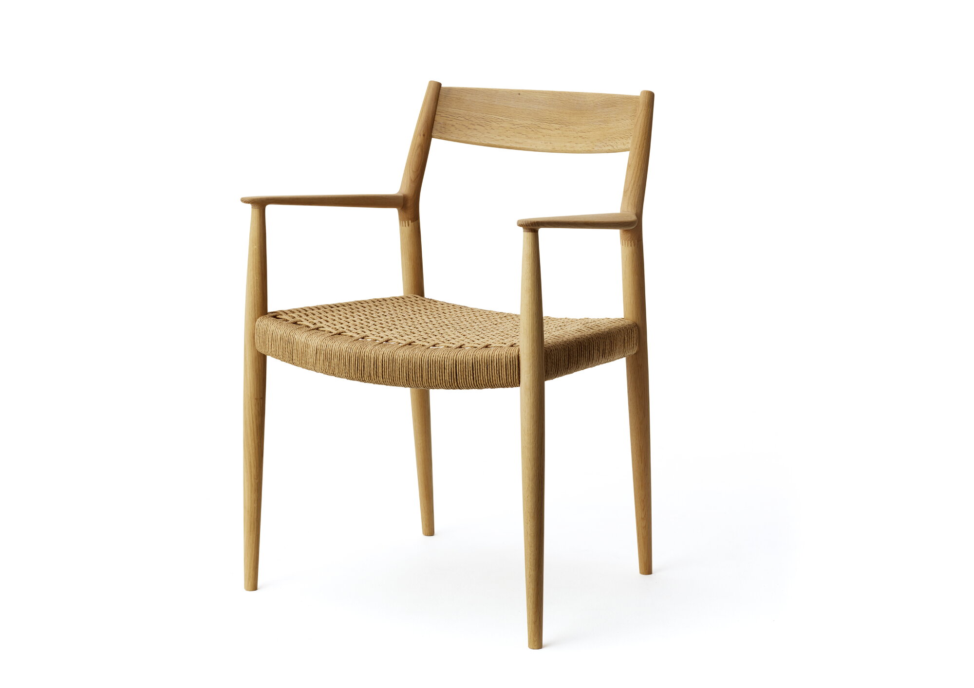 Karimoku Case N-DC01 dining armchair, lacquered oak - natural paper ...
