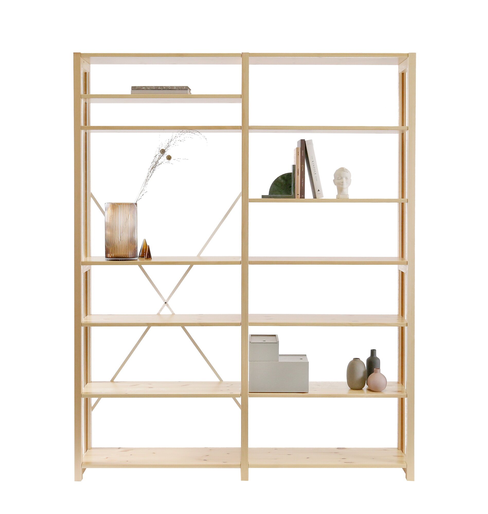 Lundia Classic open shelf, double, natural | Finnish Design Shop