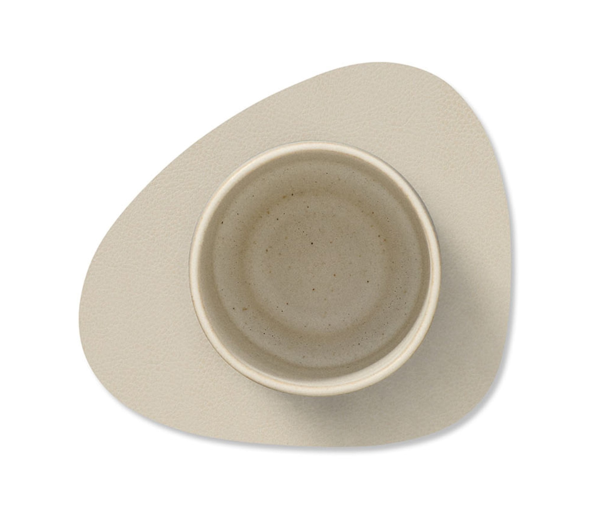 LIND DNA Curve glass mat, cream Serene leather | Finnish Design Shop