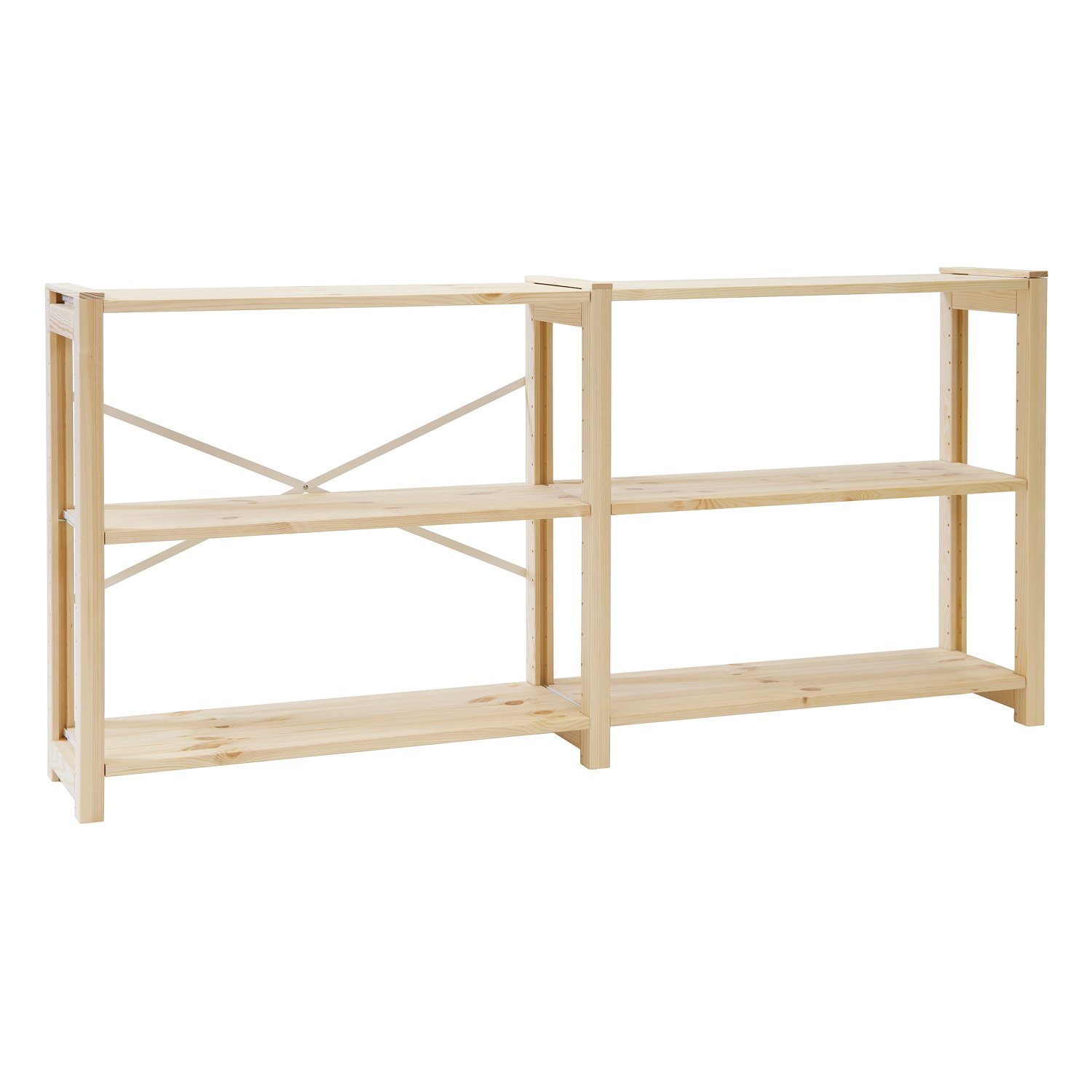 Lundia Classic open shelf, low, wide, untreated | Finnish Design Shop