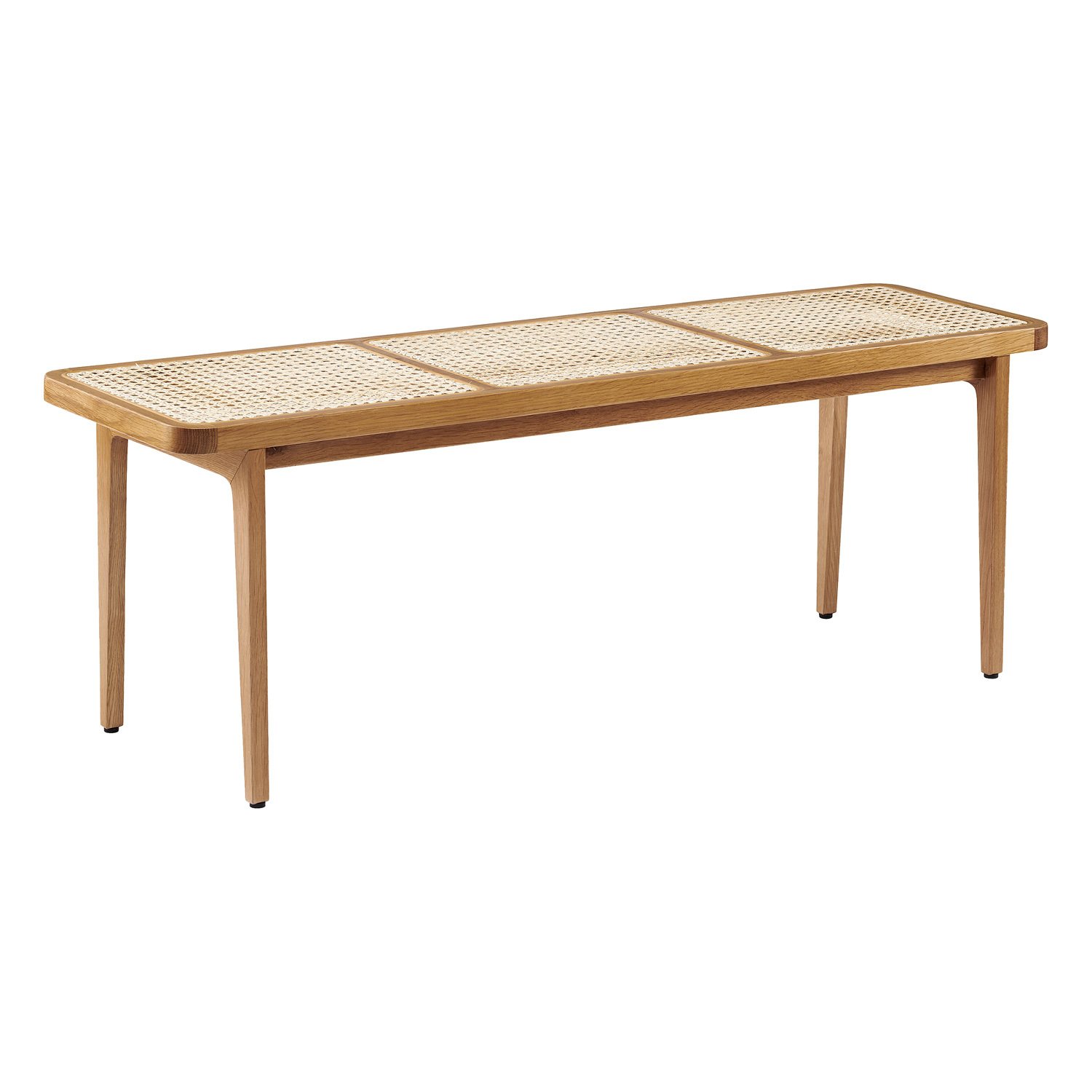NORR11 Le Roi bench, oak stained ash - rattan | Finnish Design Shop