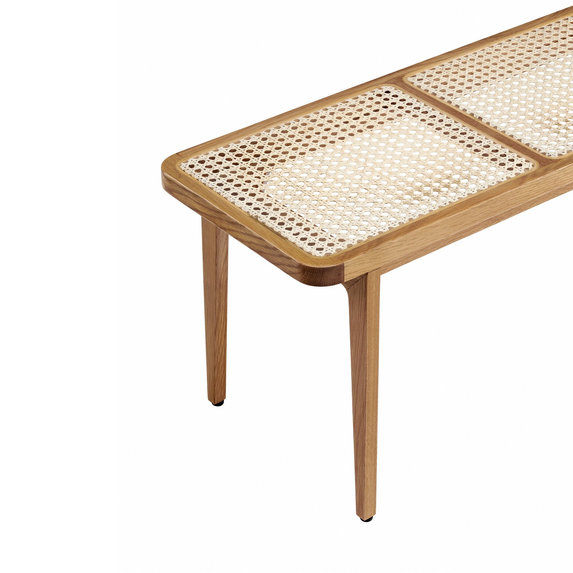 NORR11 Le Roi bench, oak stained ash - rattan | Finnish Design Shop