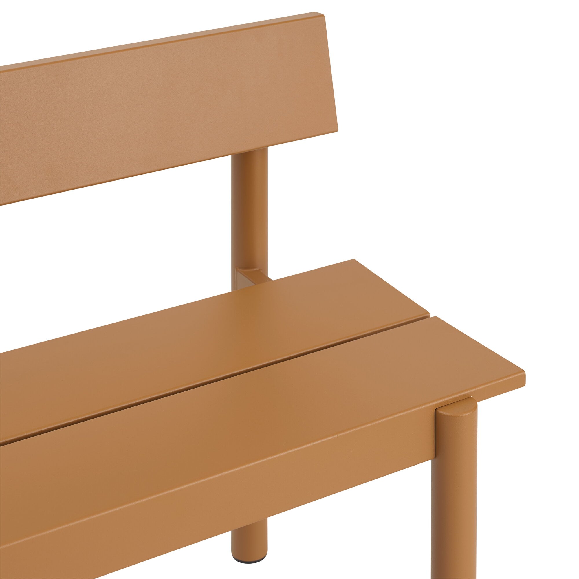Muuto Linear Steel banco con respaldo, 110 cm, naranja quemado ...